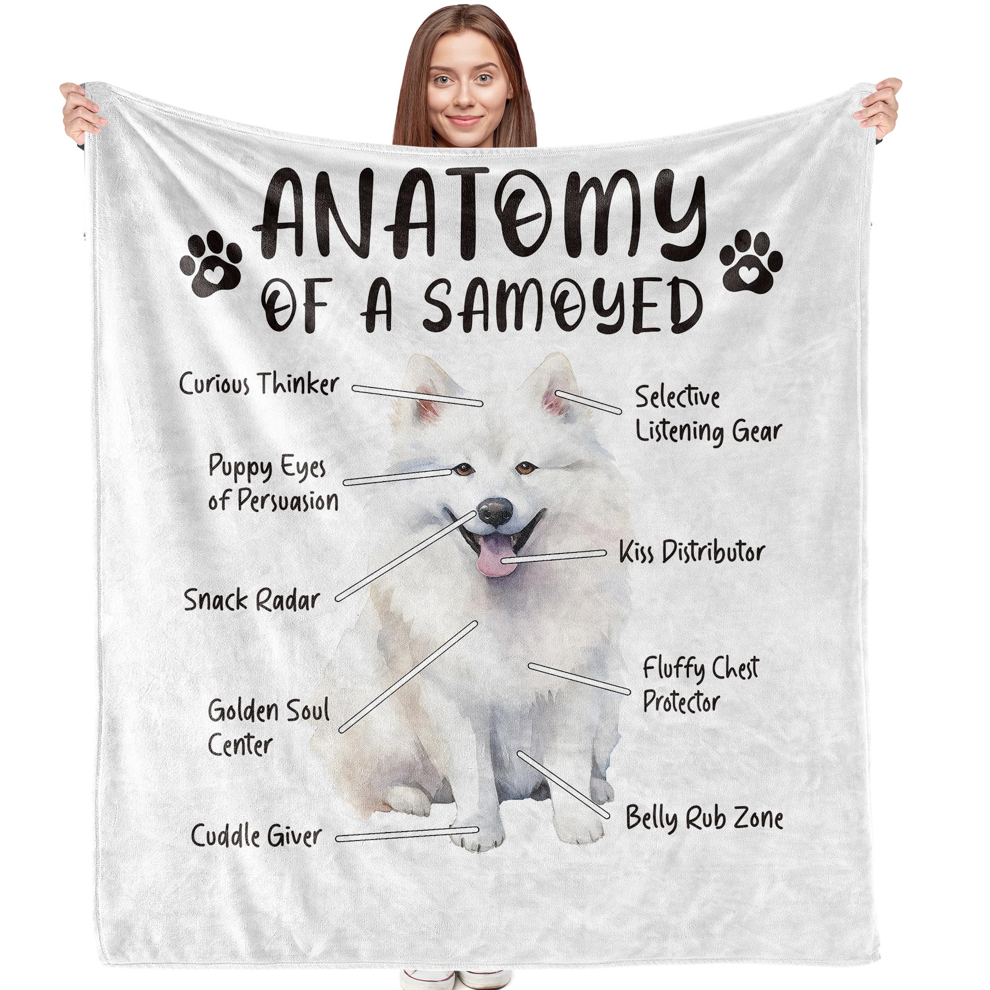 Amazon.com: VRW Samoyed Blanket, Dog Theme Blanket, Samoyed Gifts for ...