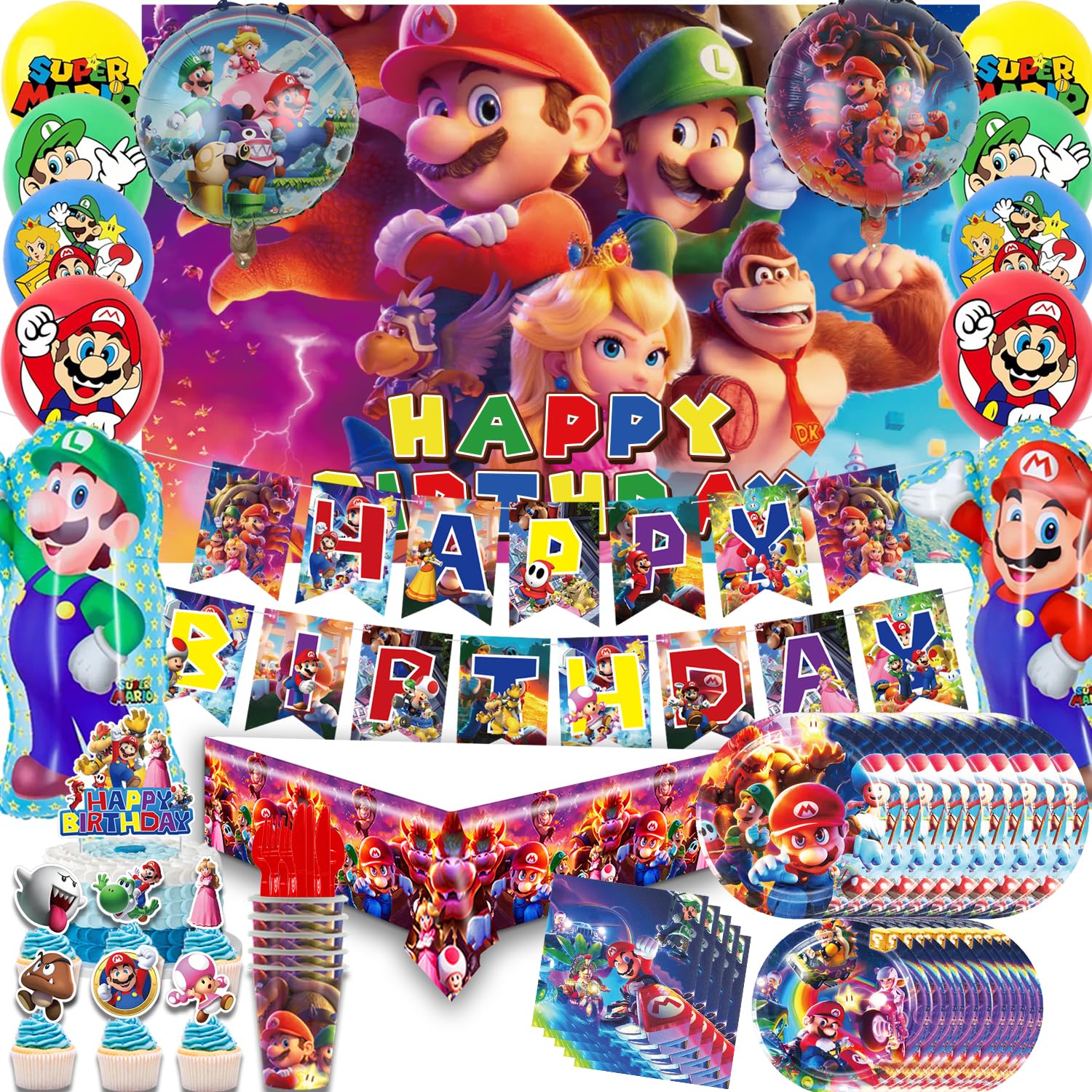 Snapklik.com : Mario Birthday Party Supplies,Mario Party Decorations ...
