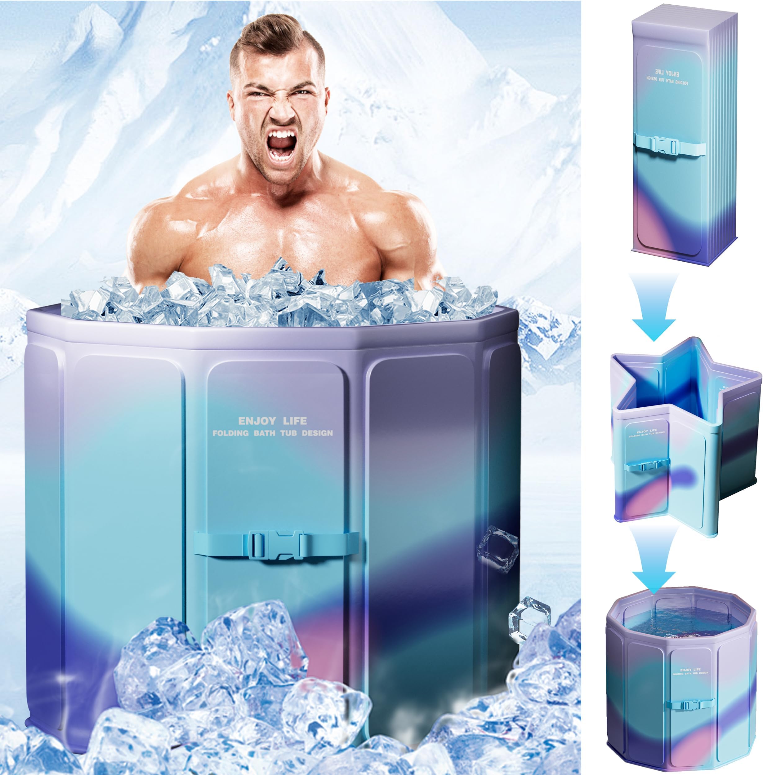 Portable Foldable Ice Bath Tub for Athletes-Fast Muscle Recovery,Cold ...