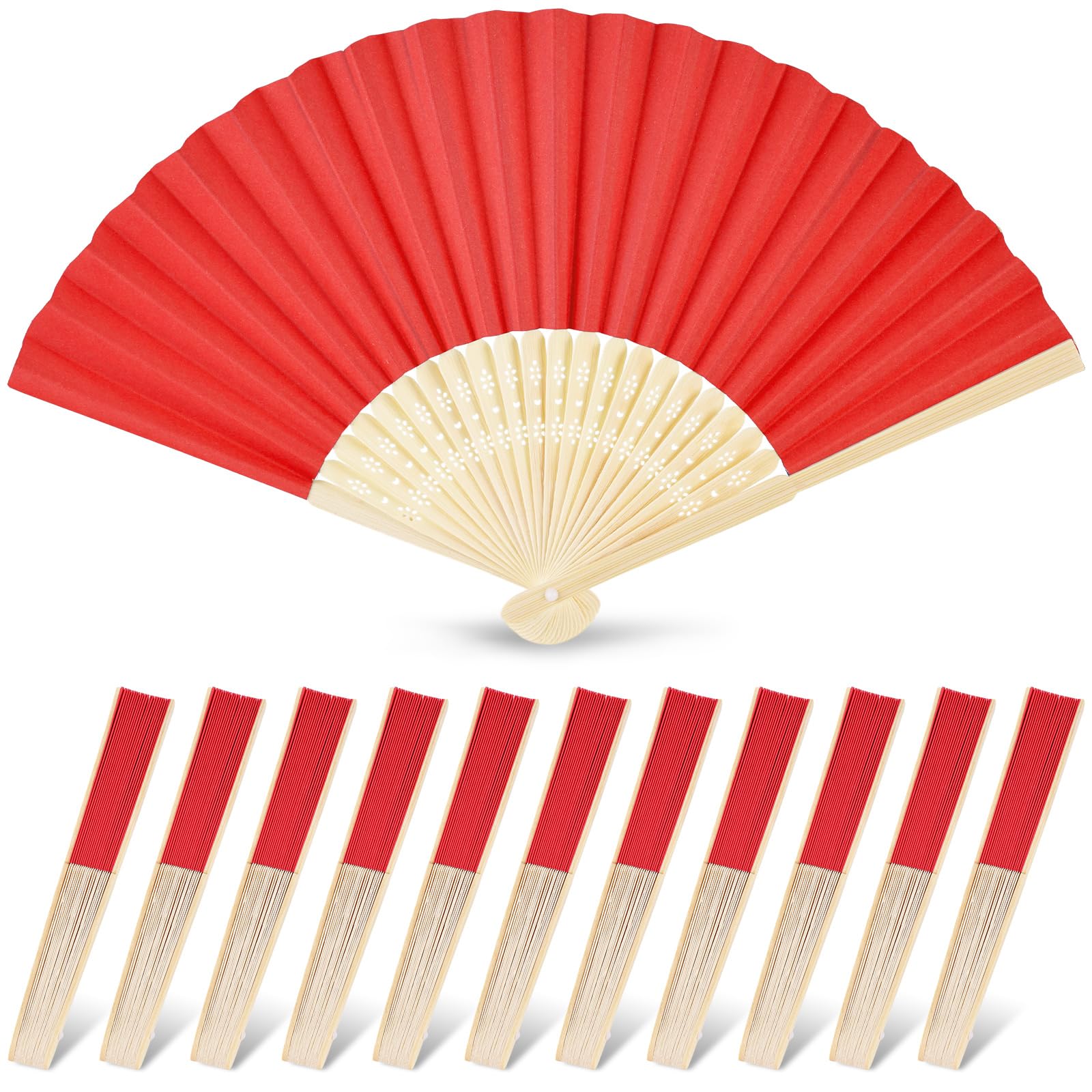 Amazon.com: JOHOUSE Foldable Bamboo Fans, 12PCS Eastern Style Handheld ...