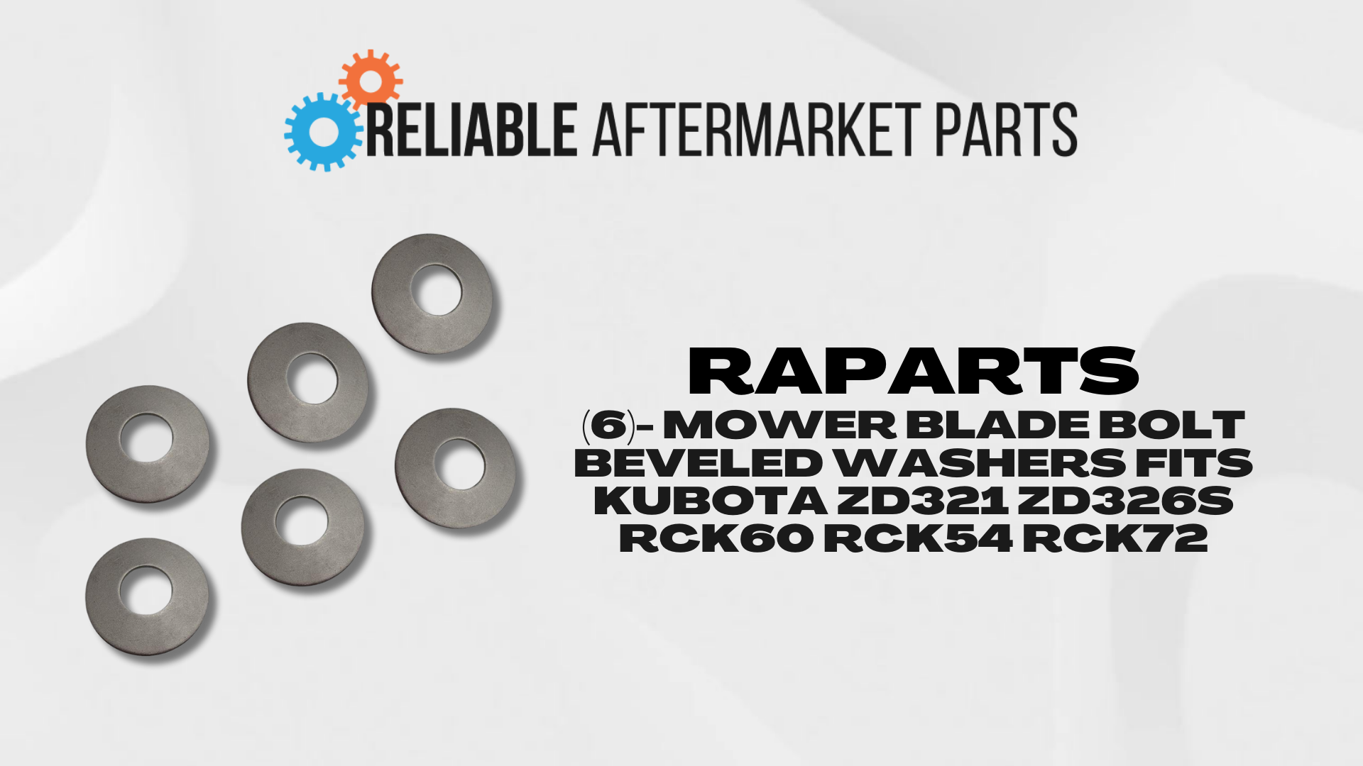 Blade Bolt Beveled Washers For Kubota Zero Turn 6PCS Blade Bolt Beveled ...