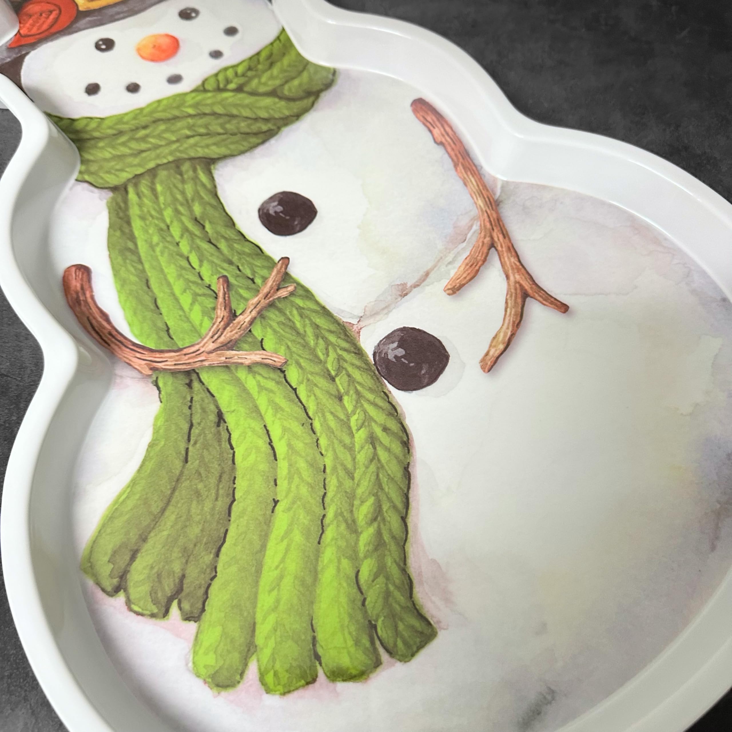 Snapklik.com : ware Snowman Shaped Melamine Serving Platter, Christmas ...