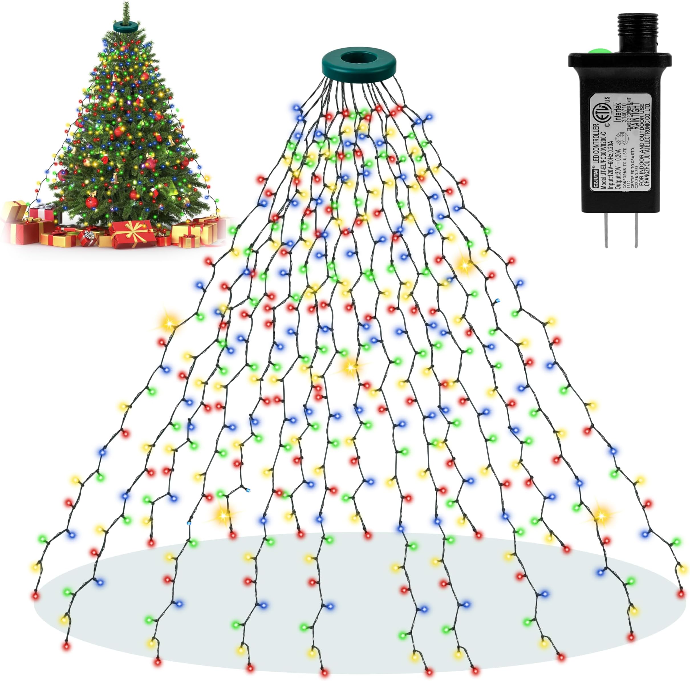 Christmas Tree Lights - Christmas Lights Indoor 400 LED 6.6FT x 16 Drop ...