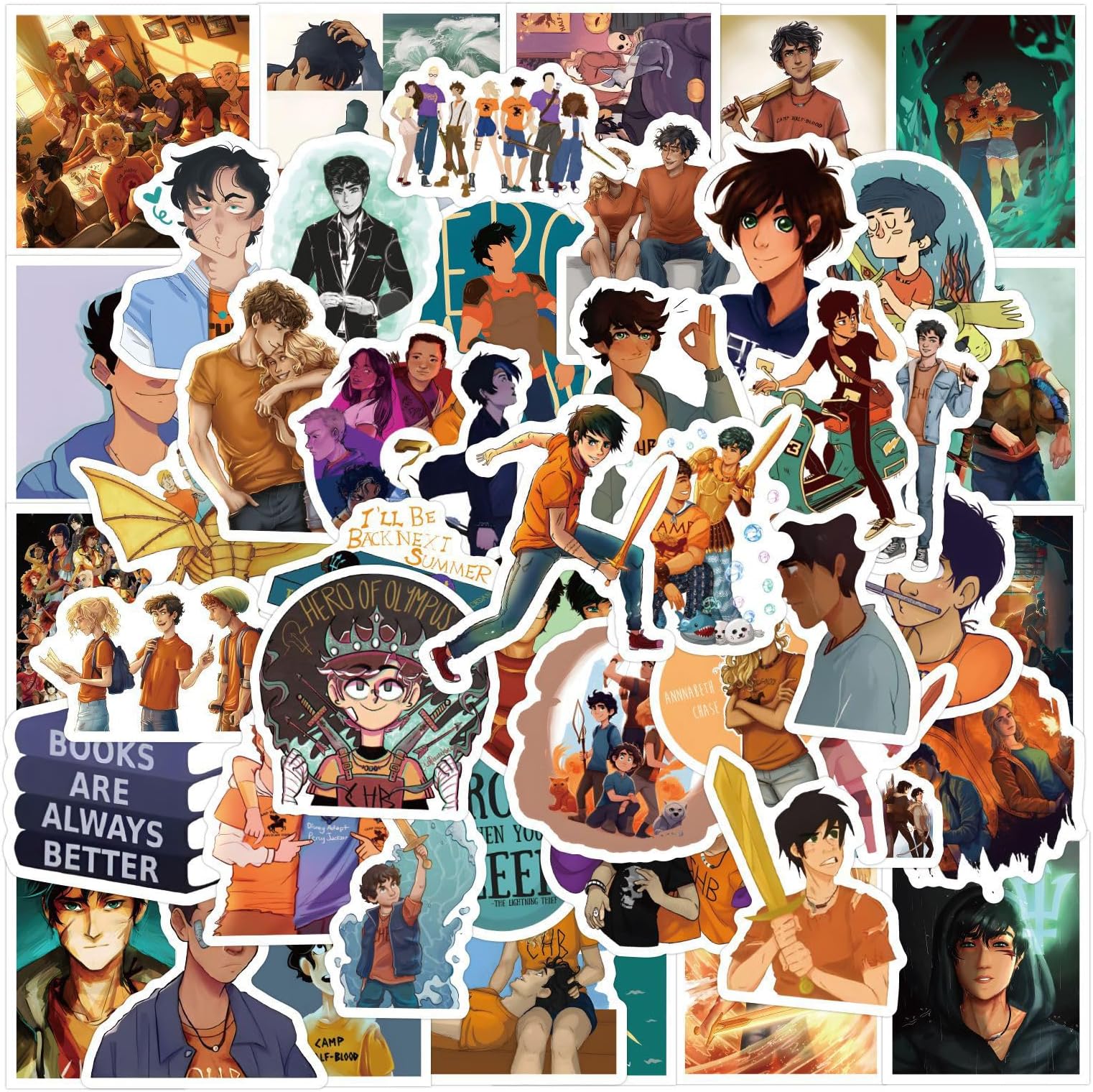 Amazon.com: 60 Pcs Movie Percy Jackson Stickers for Water Bottle ...