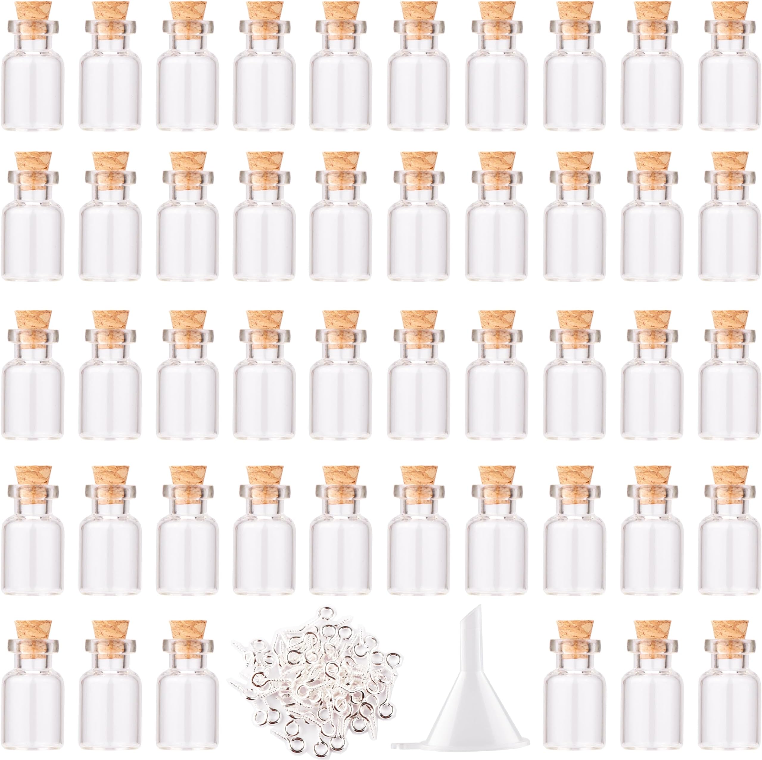 Amazon.com: MaxMau 48pcs 2ml Mini Glass Jars with Cork Stoppers Eye ...