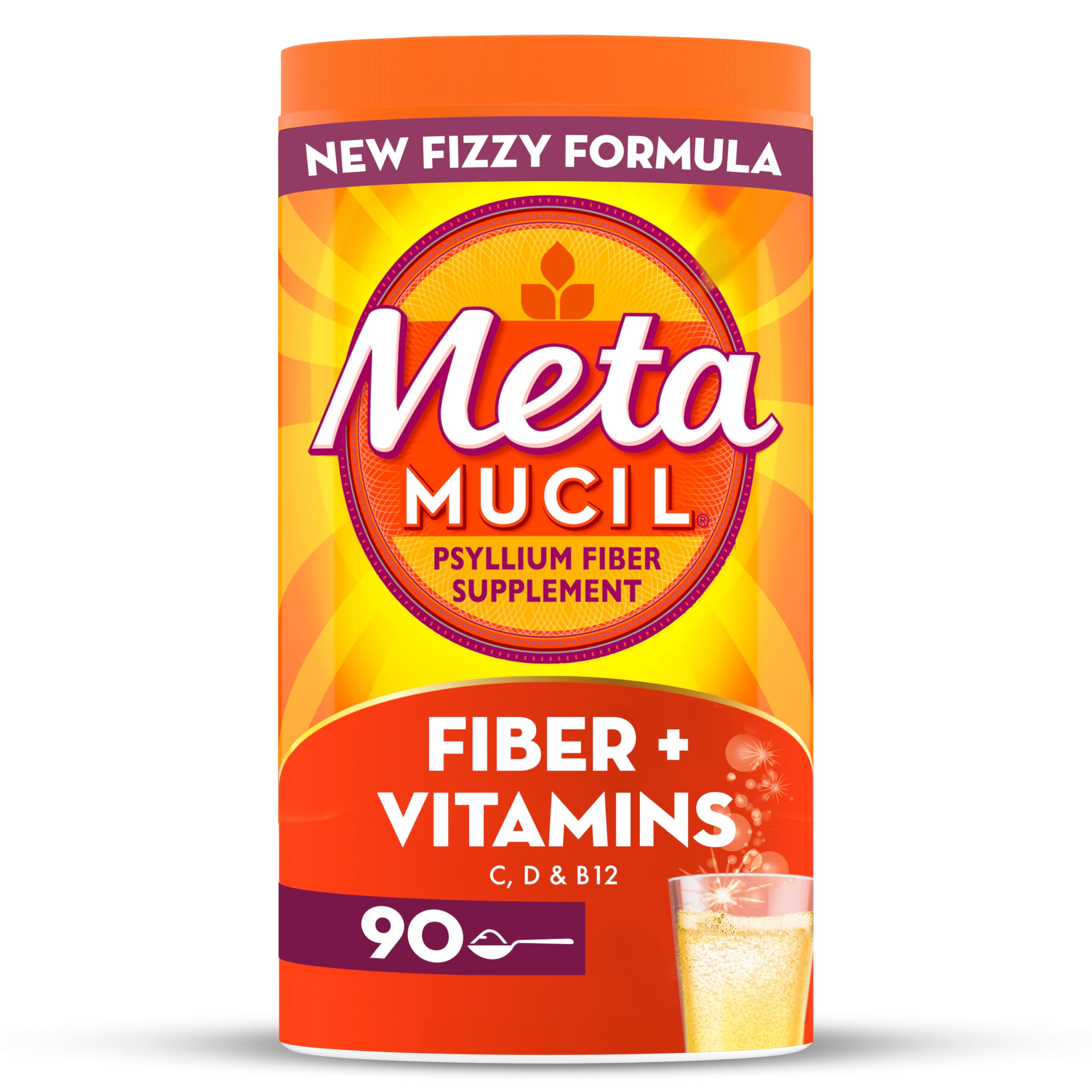 Amazon.com: Metamucil Fizzy Fiber Supplement + Vitamins, Plant Based ...