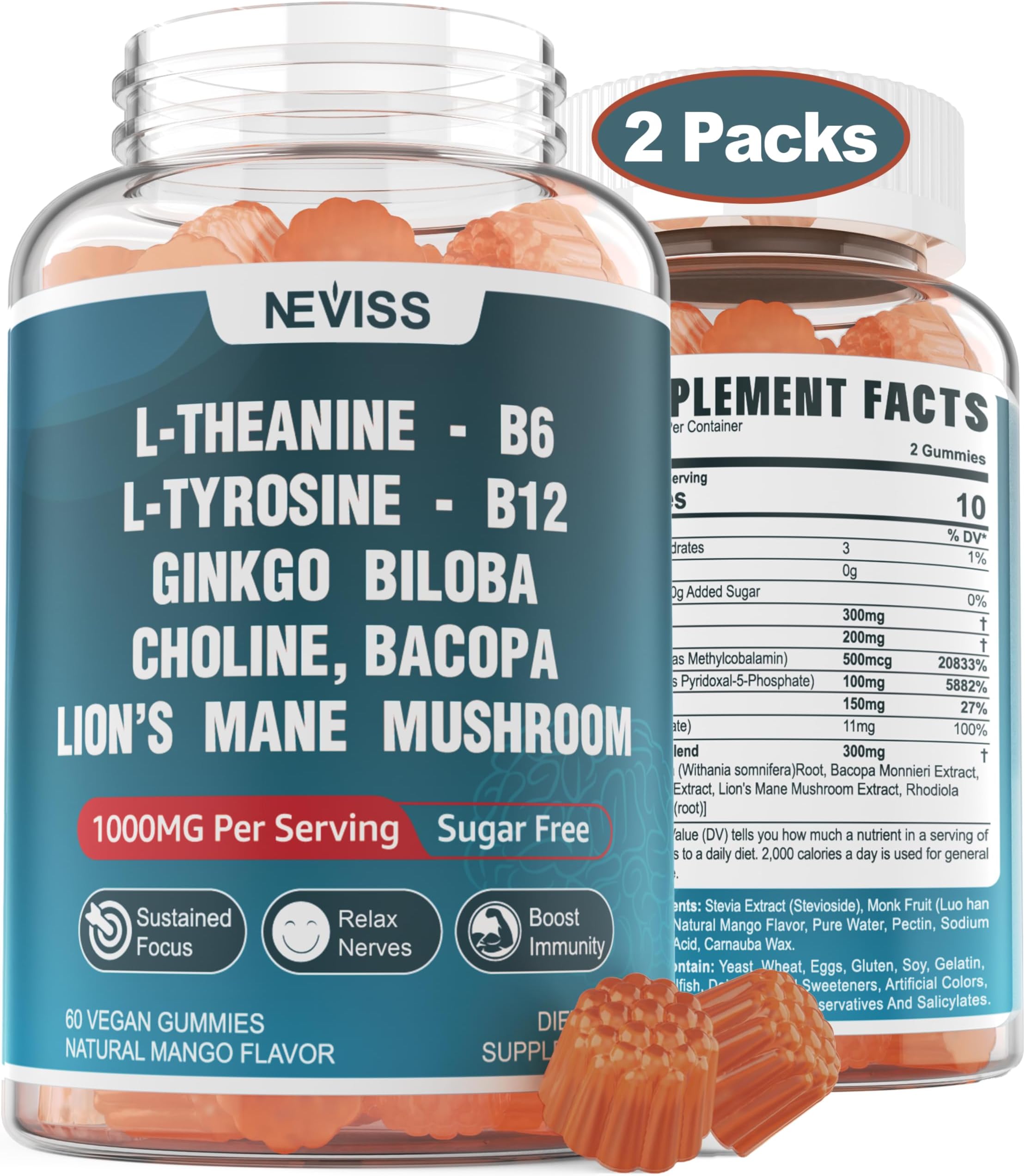 Amazon.com: Herbion Naturals Taurine Gummies with Ginseng, L-Theanine ...