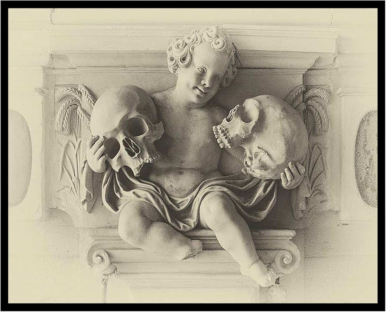 Amazon.com: Poster Master Vintage Cherub Poster - Cherub with Skulls ...