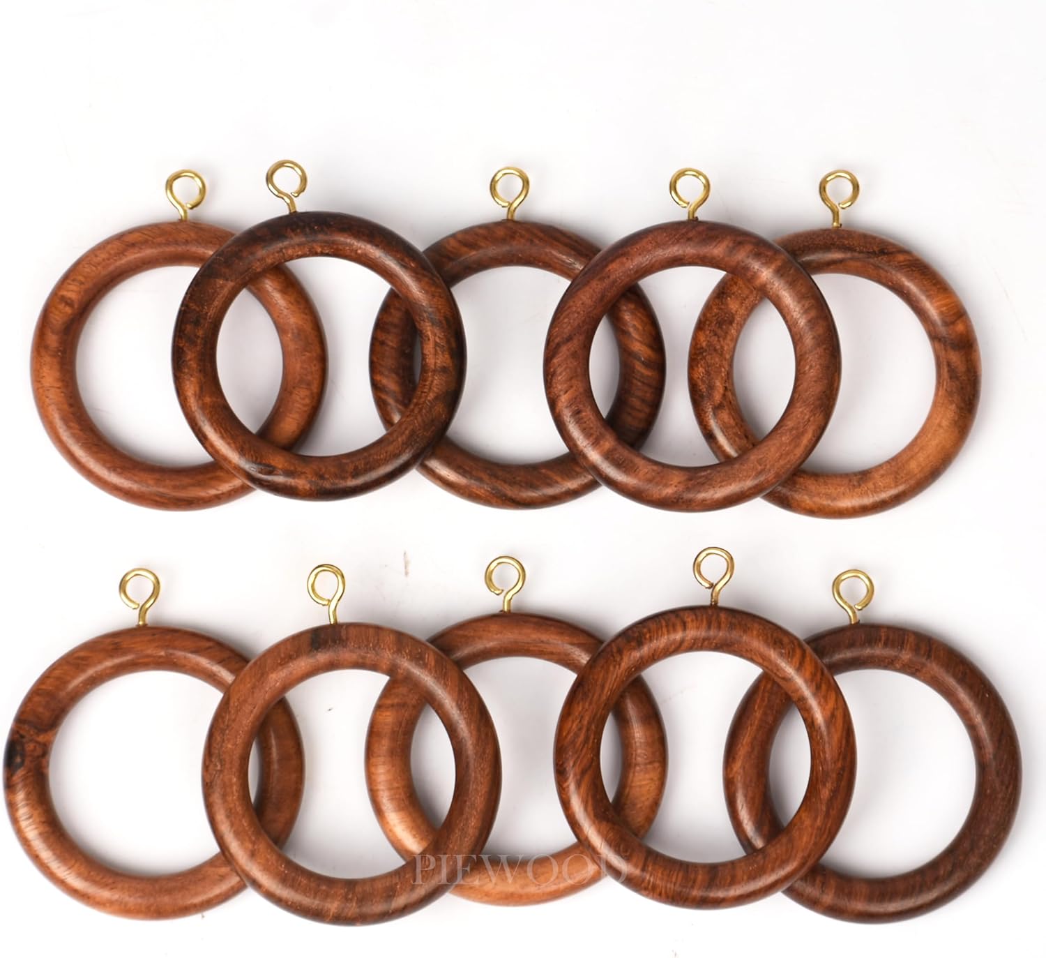 Amazon.com: 50 PCS Handmade Wooden Curtain Rod Rings with Buffed Glass ...