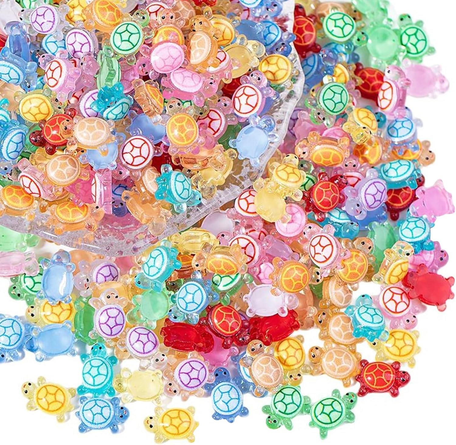 Amazon.com: LINASHI 200 Pcs Mini Resin Turtles, Mini Animals Figures ...