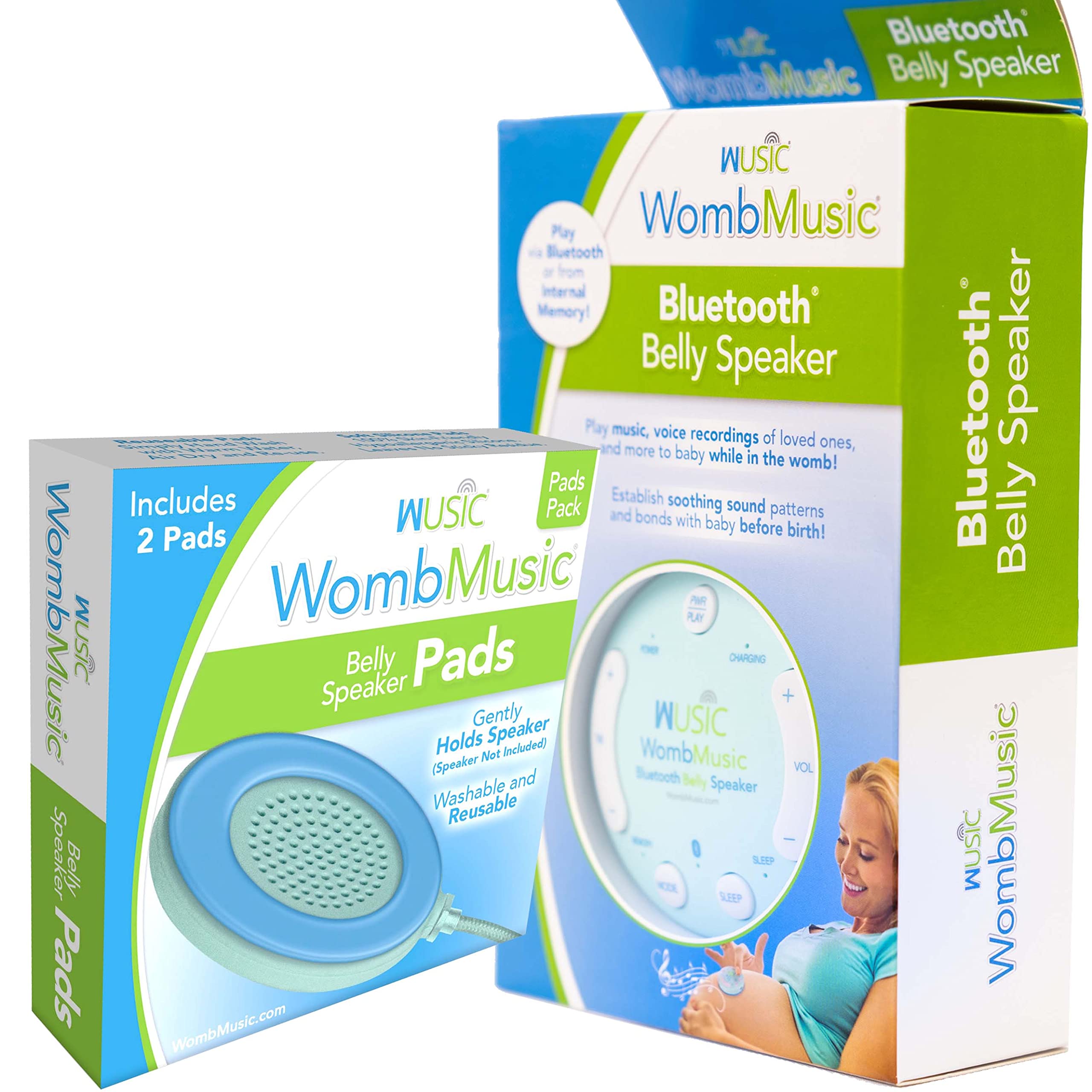 Amazon.com: Womb Music Bluetooth Belly Speaker + Extra Replacement Pads ...