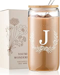 Amazon.com | Personalized Gifts for Women, Monogrammed 16oz Glass Cups ...