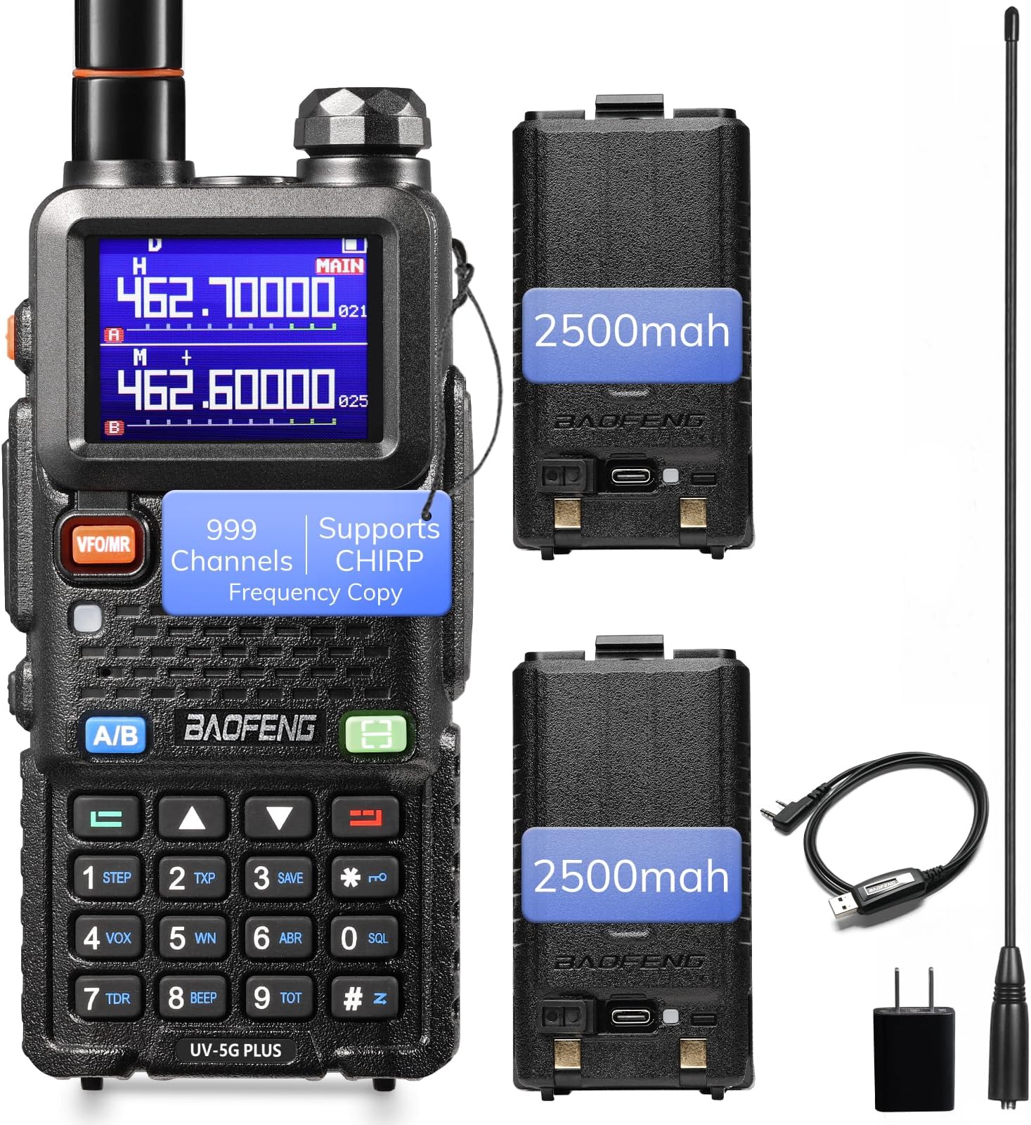 Amazon.com: BAOFENG UV-5G PRO GMRS Handheld Radio, UHF/VHF/Airband ...