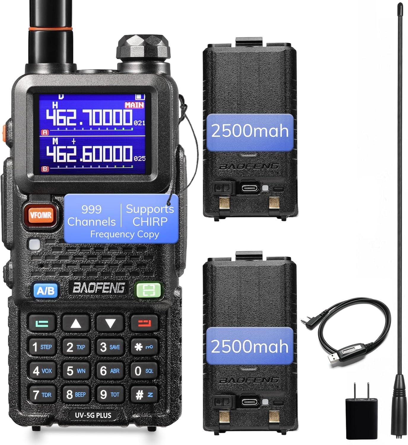 Amazon.com: [Chirp Compatible] BAOFENG UV-5G Plus GMRS Handheld Radio ...