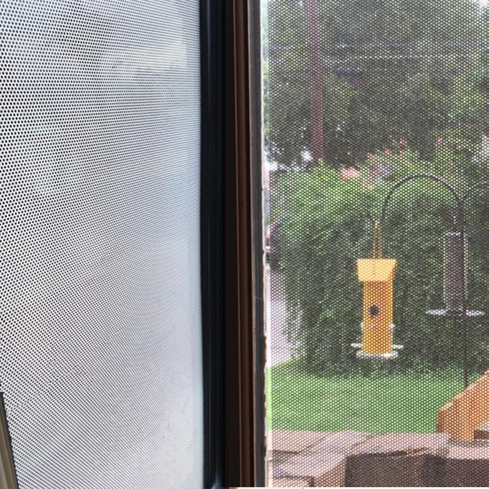 Snapklik.com : Moyishi One-Way Perforated Black Vinyl Privacy Window ...