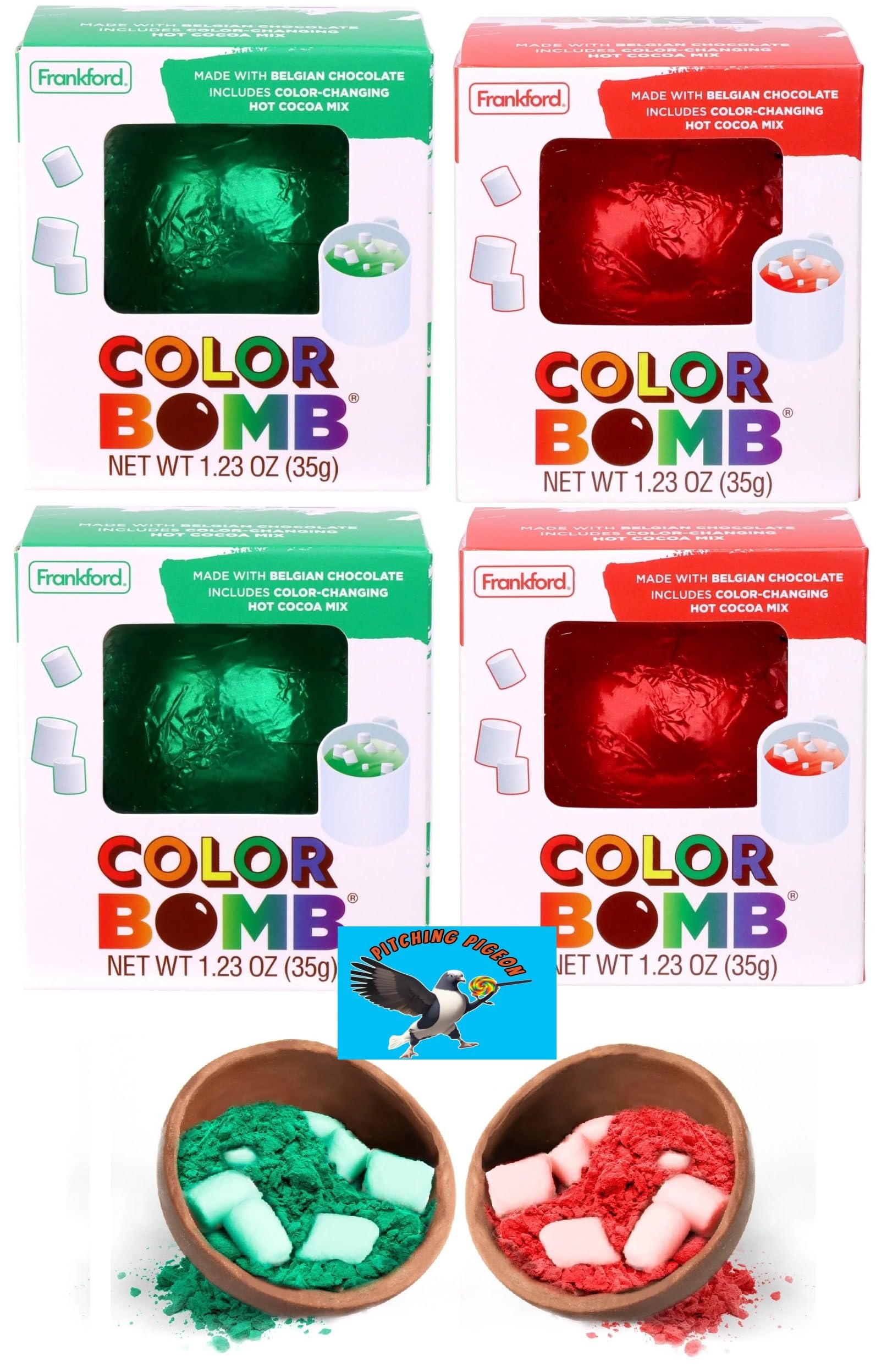 Amazon.com : Color Hot Chocolate Cocoa Bombs Red & Green 4 Count ...