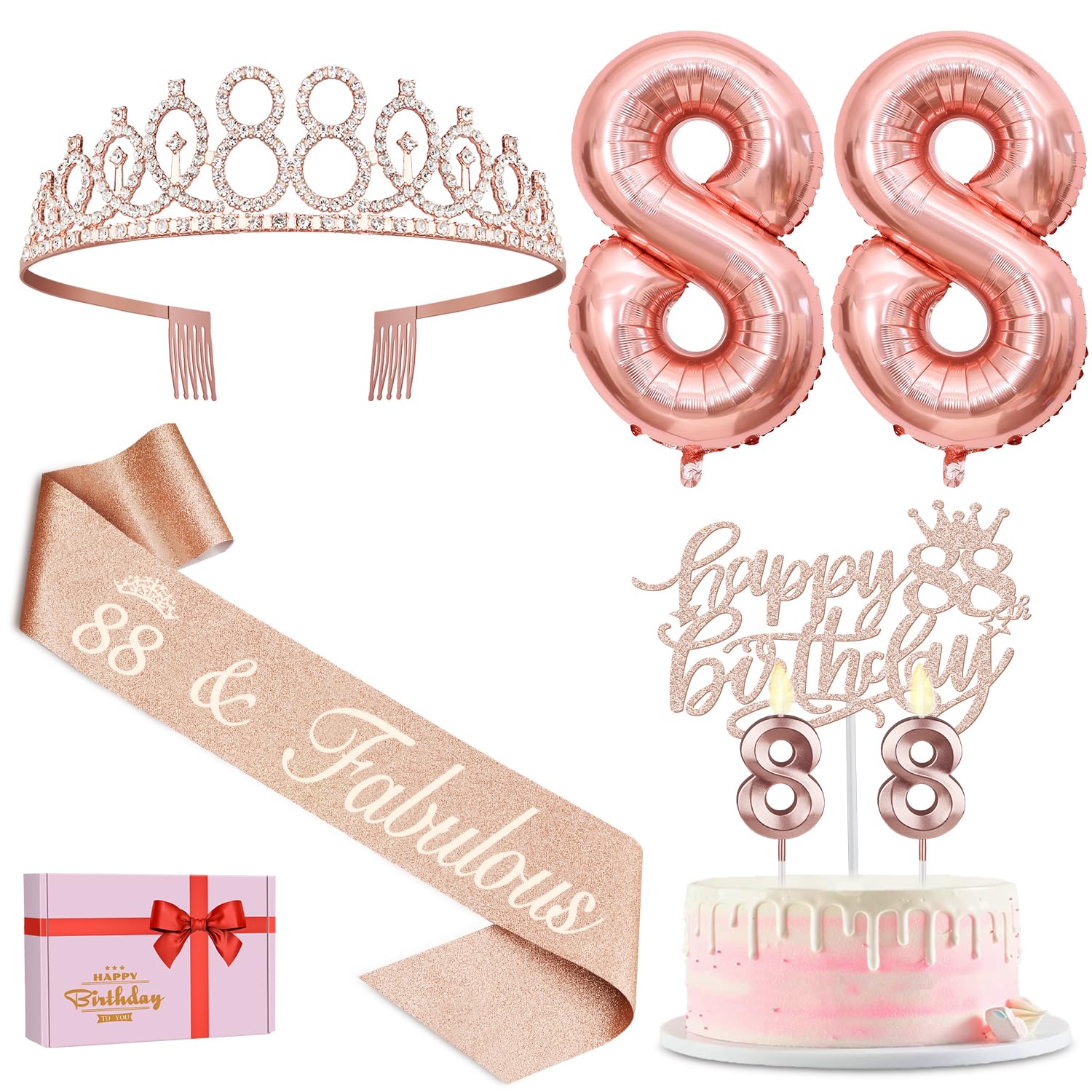 Amazon.com: 88th Birthday Decorations for Women, Including 88th ...