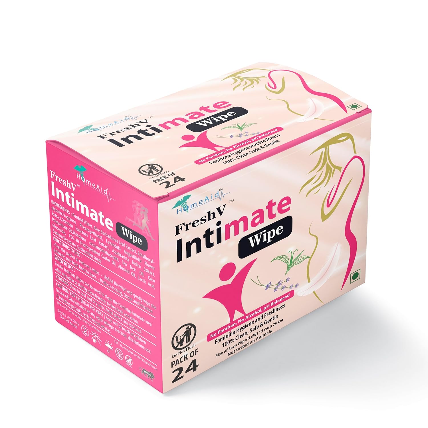 HomeAid Fresh V Intimate Wipe for Feminine Hygiene and Freshness 100% ...