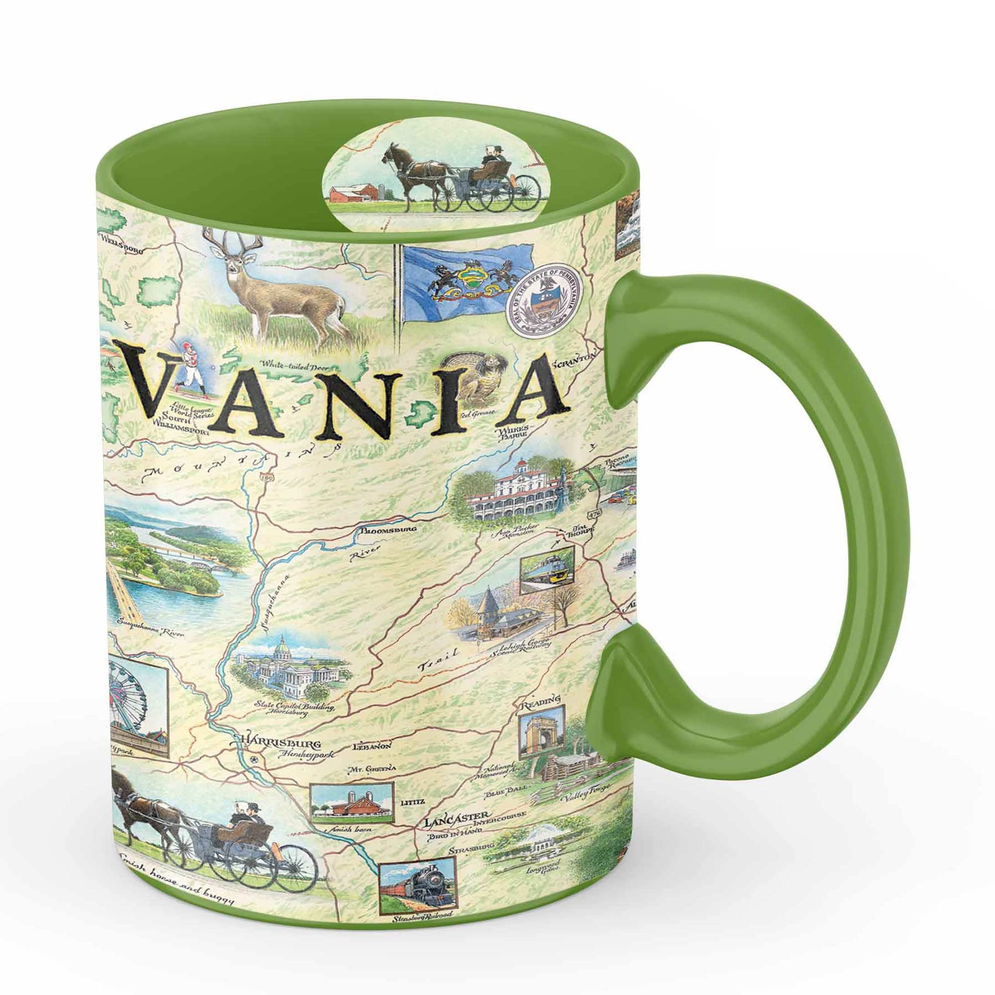 Amazon.com: Xplorer Maps Pennsylvania State Map Ceramic Mug (Large 16oz ...