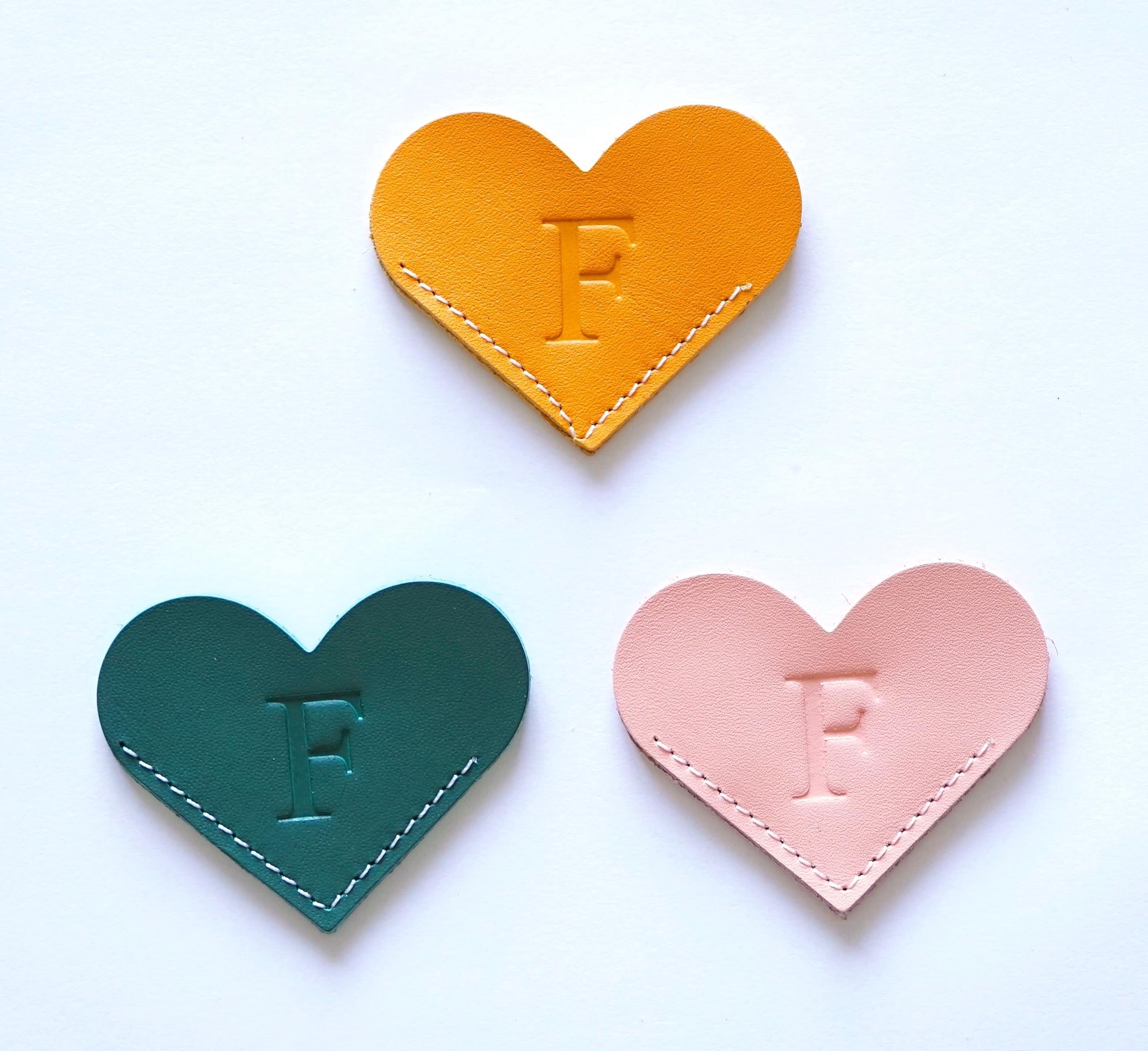 Amazon.com: Full Grain Initial Personalized Leather Bookmarks, Custom ...