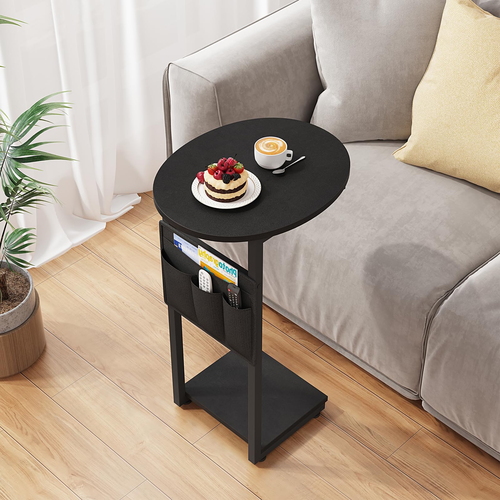 Amazon.com: Vagusicc C Shaped End Table for Couch, Small Side Table for ...