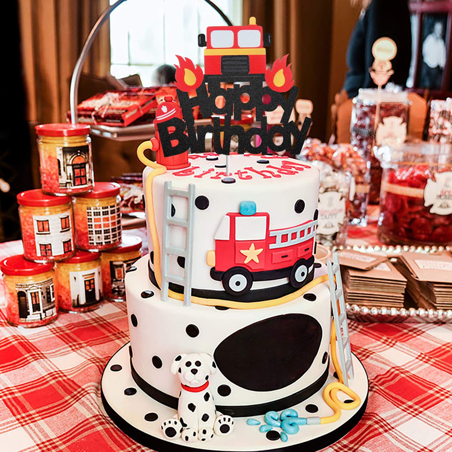 Snapklik.com : Fire Truck Happy Birthday Cake Topper Perfect For Baby ...