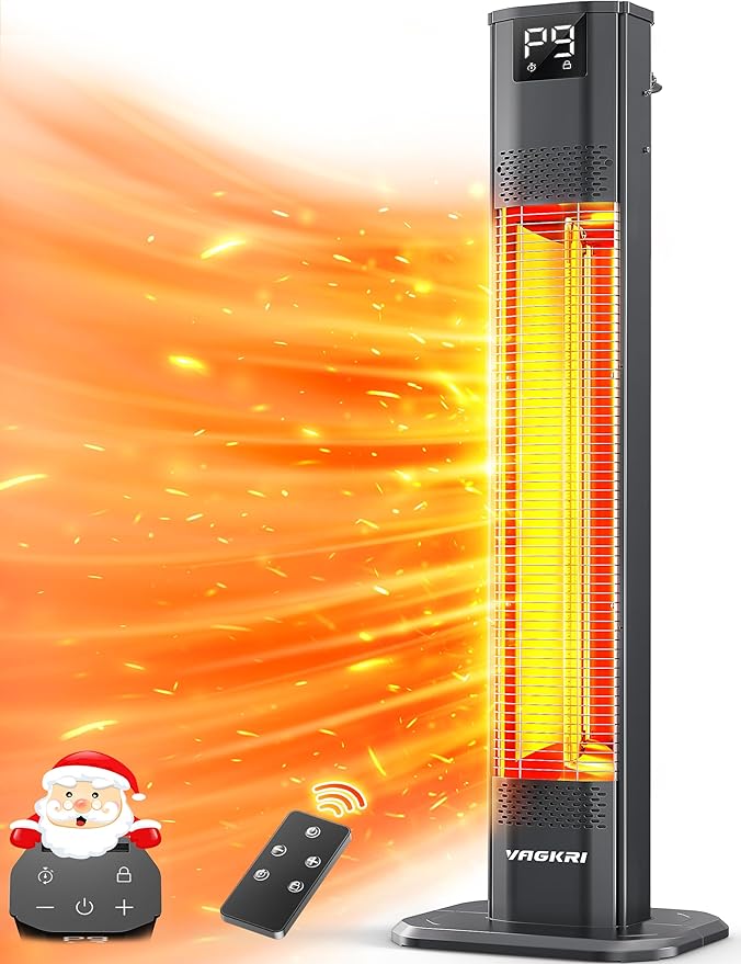 Amazon.com: VAGKRI Outdoor Heaters, 1s Heating Carbon Infrared Patio ...