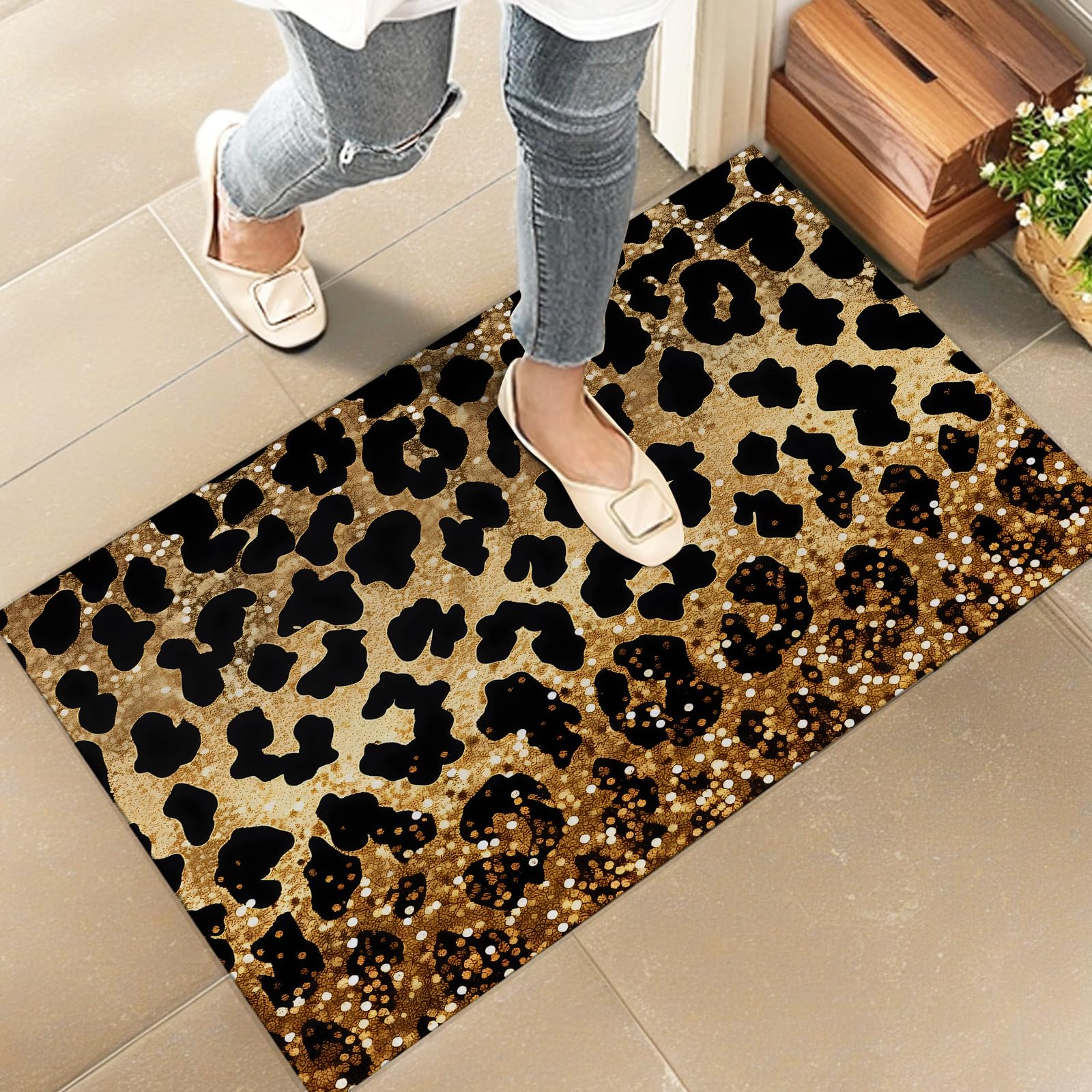 Amazon.com: amepay Leopard Print Indoor Door Mat – Stylish 17x29.5in ...
