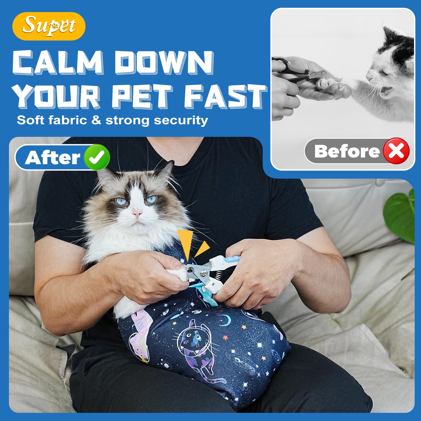 Snapklik.com : Cat Grooming Wrap For Cutting Nails, 2025 Self-Adherent ...