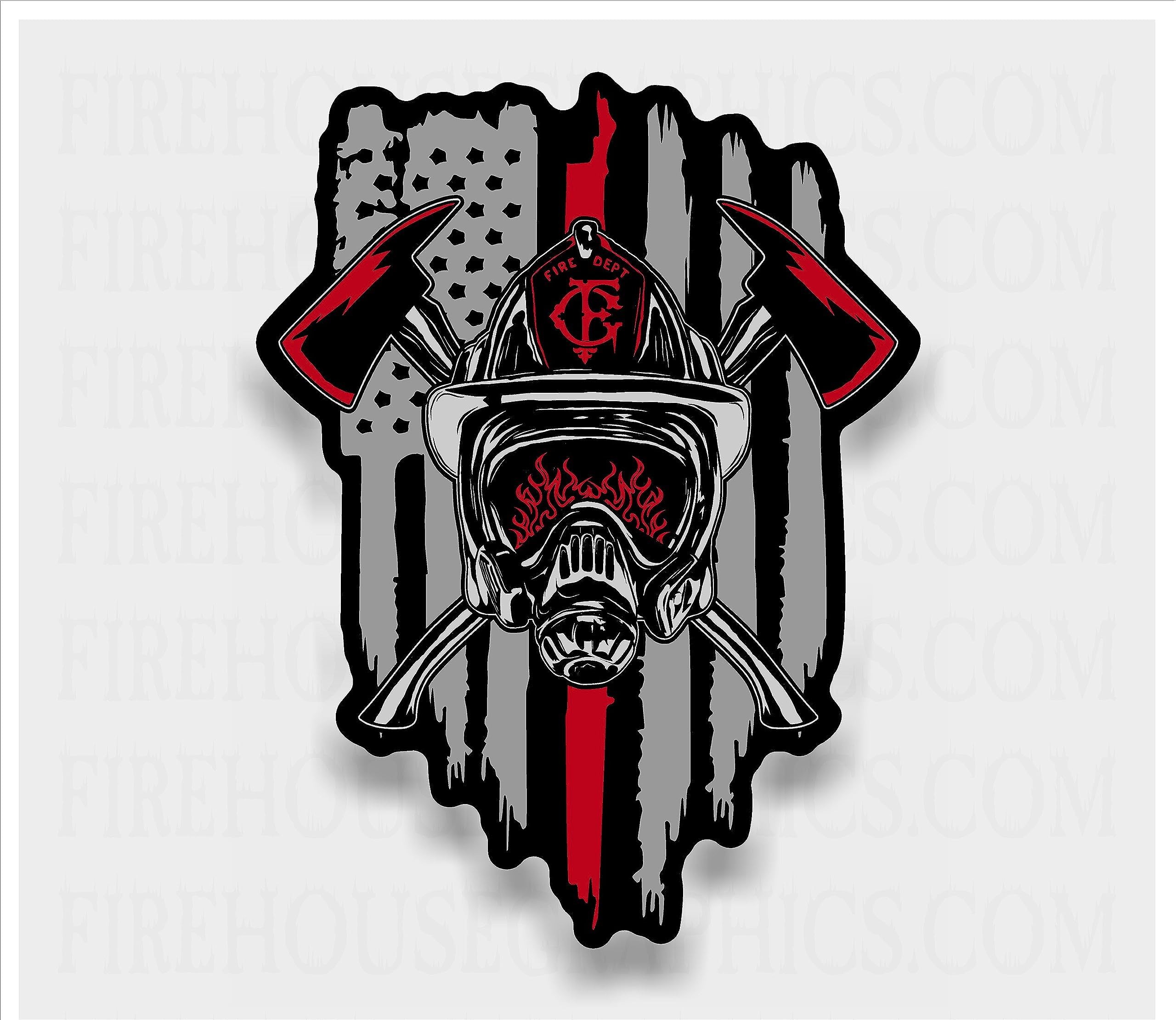 Amazon.com: American Flag Firefighter SCBA Fireman Fire Maltese Decal ...