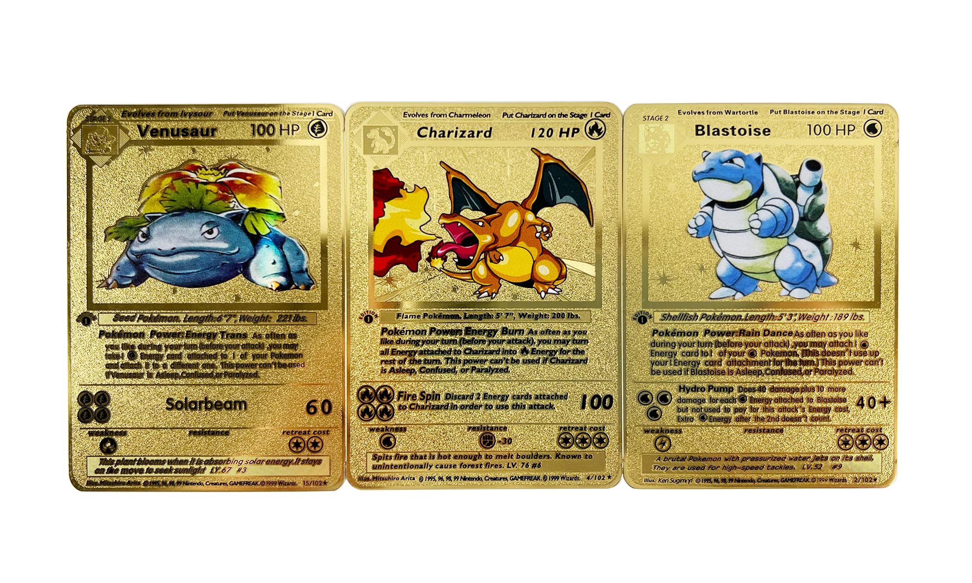 Buy Metal Charizard Card Gold Metal 1st Edition Base Card Featuring ...