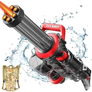 Amazon.com: Gatling Electric Water Gun for Adults & Kids,The Most Powerful Full Auto Squirts Gun ...