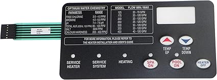 Amazon.com : Pentair 472610Z Switch Membrane Pad Replacement MasterTemp ...