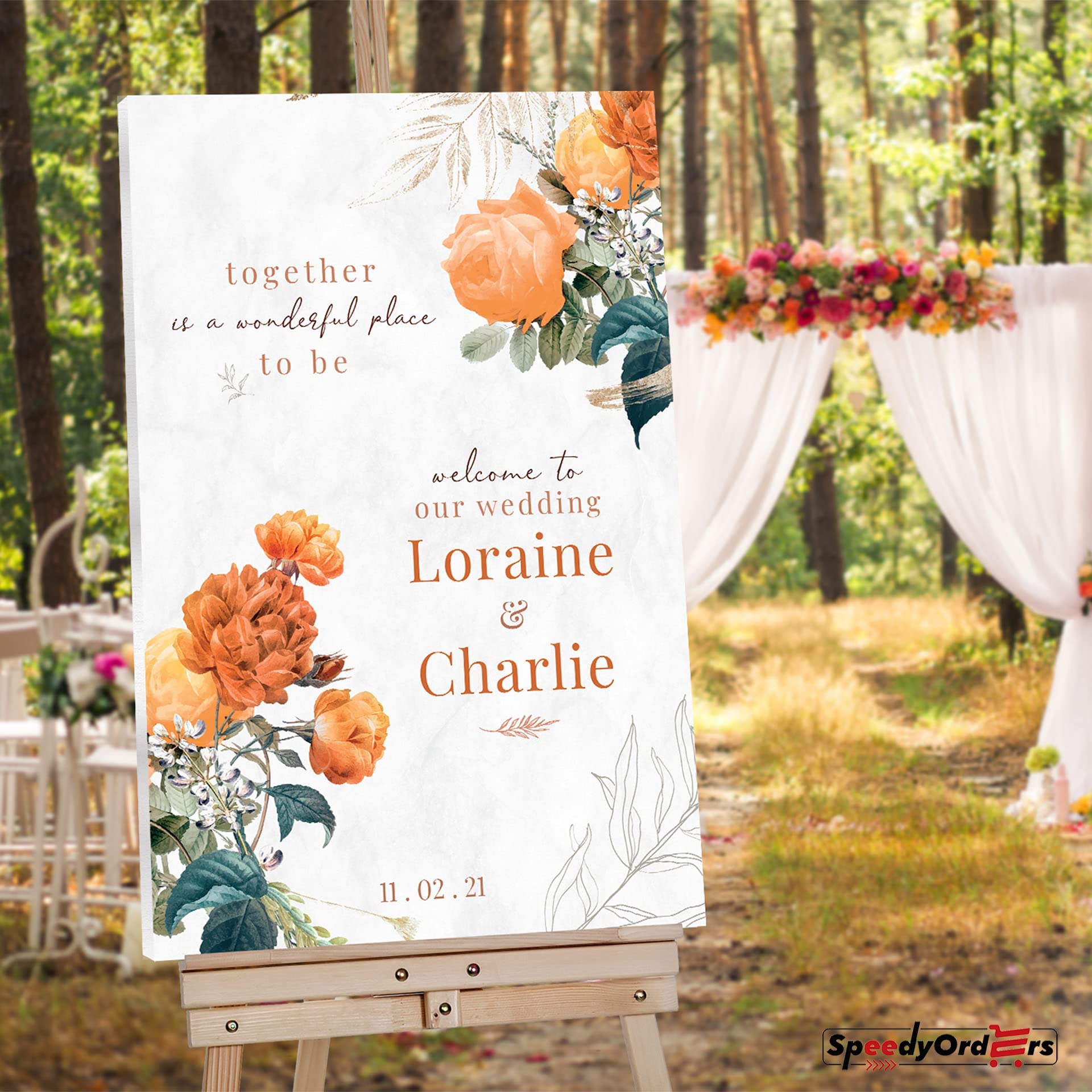 Simple Terracotta Rust Wedding Welcome Board Sign | Welcome to Our ...