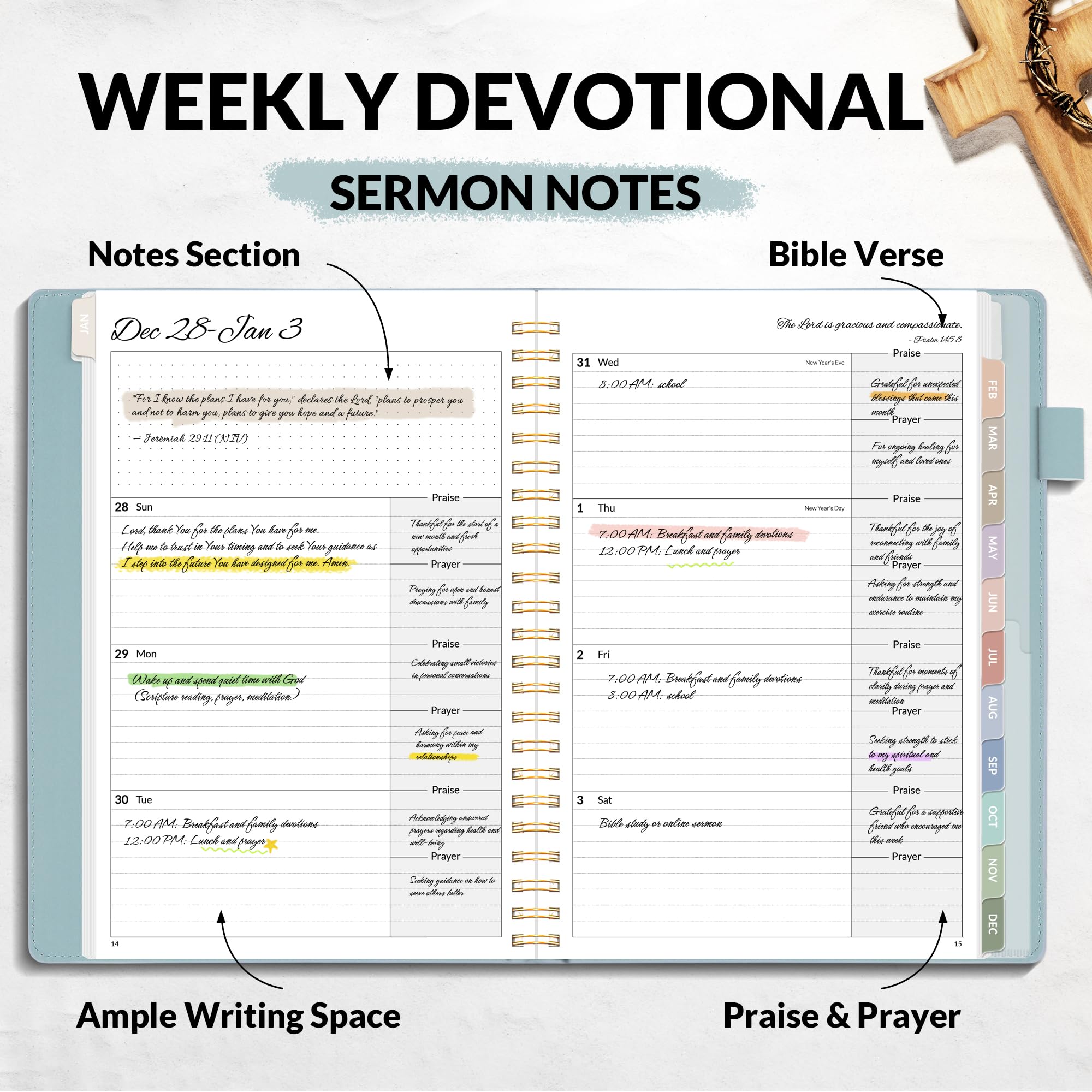Snapklik.com : 2026 Christian Planner - 12 Month Bible Journal And ...