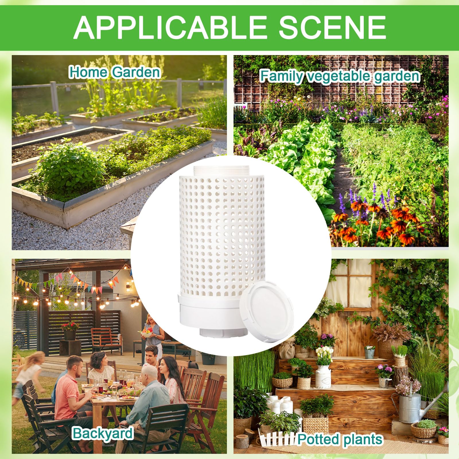 Garden Compost Bins 4-Piece Inground Worm Composter Set - PVC Outdoor ...