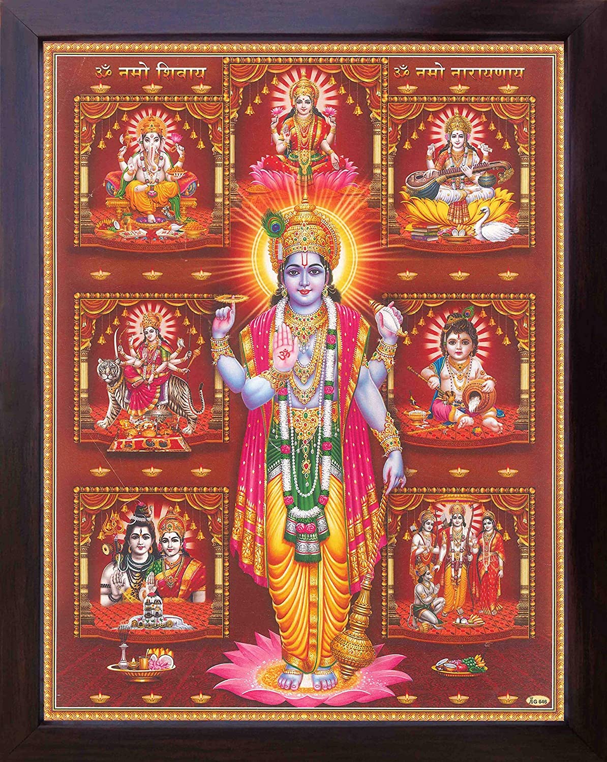 Buy Imagine Mart Hindu Supreme Lord Vishnu With Other Gods Like Krishna ...