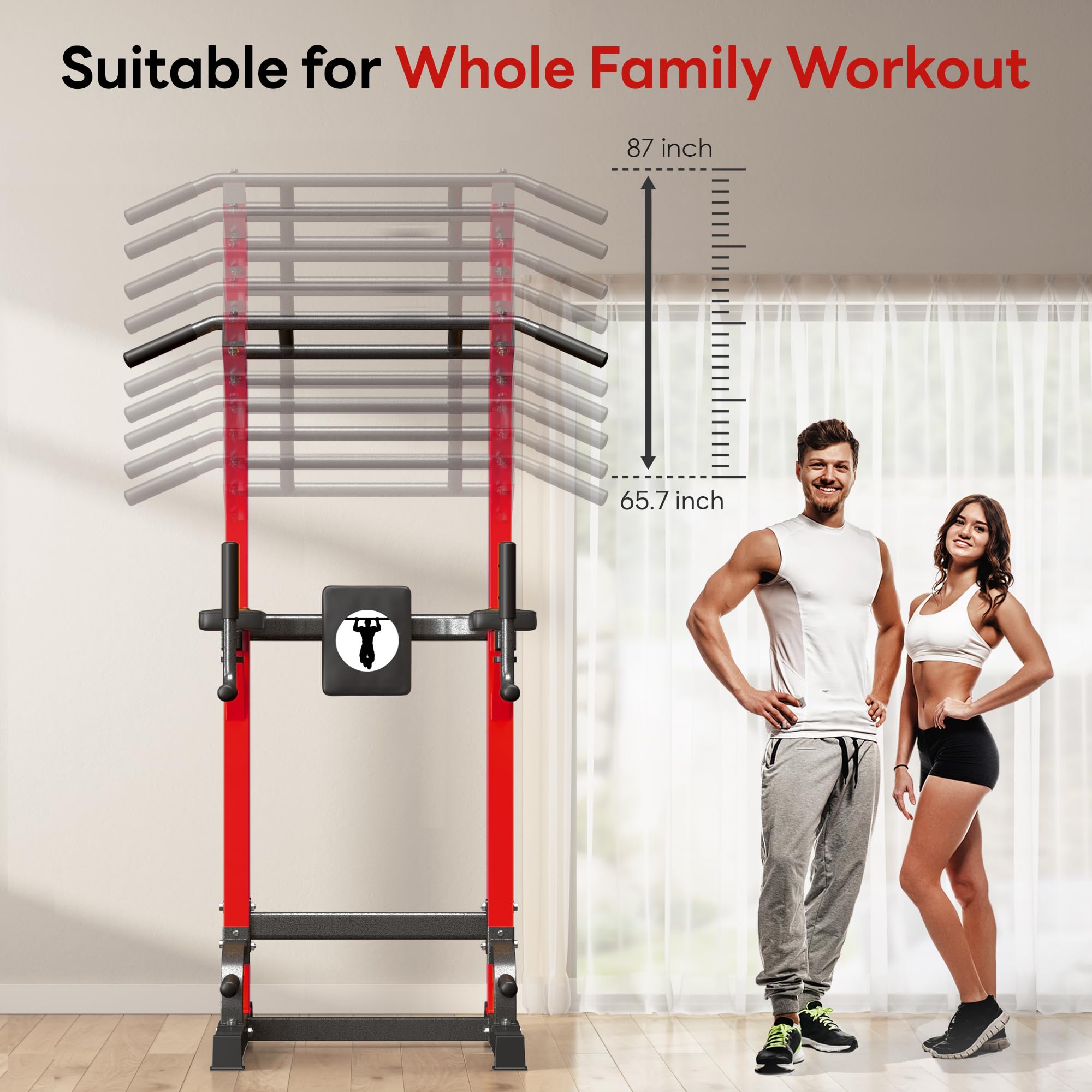 Foldable Pull Up Bar Home YYJO Foldable Power Tower - 300LB Capacity ...