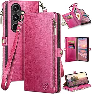 Amazon.com: XcaseBar Compatible with Samsung Galaxy S25 Wallet case with Zipper Credit Card ...