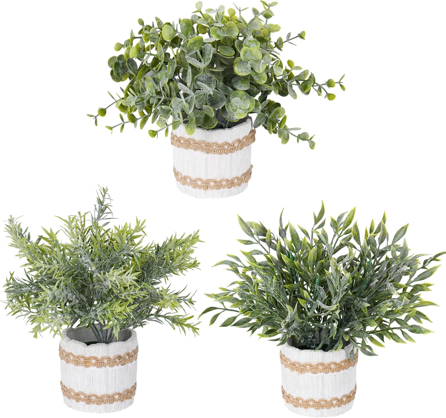 Amazon.com - 3 Packs Artificial Plants Faux Eucalyptus, Rosemary ...