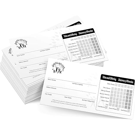 Amazon.com : 500 Tithes and Offering Envelopes for Church (Sobres de ...