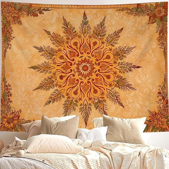 Amazon.com: Accnicc Boho Mandala Floral Tapestry Vintage Bohemian ...