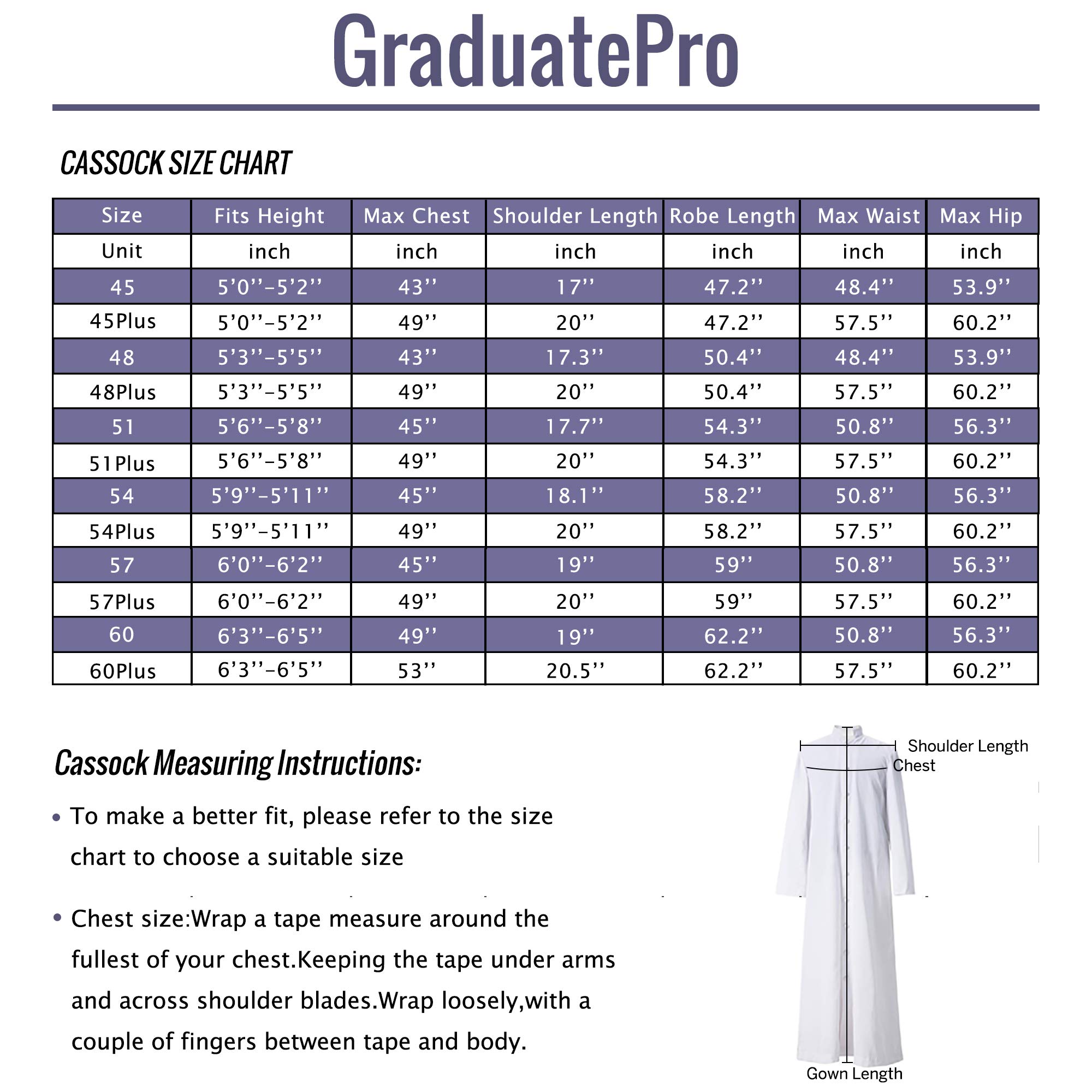 Buy GraduatePro Anglican Cassock Clergy Robe Men Women Priest Pulpit ...