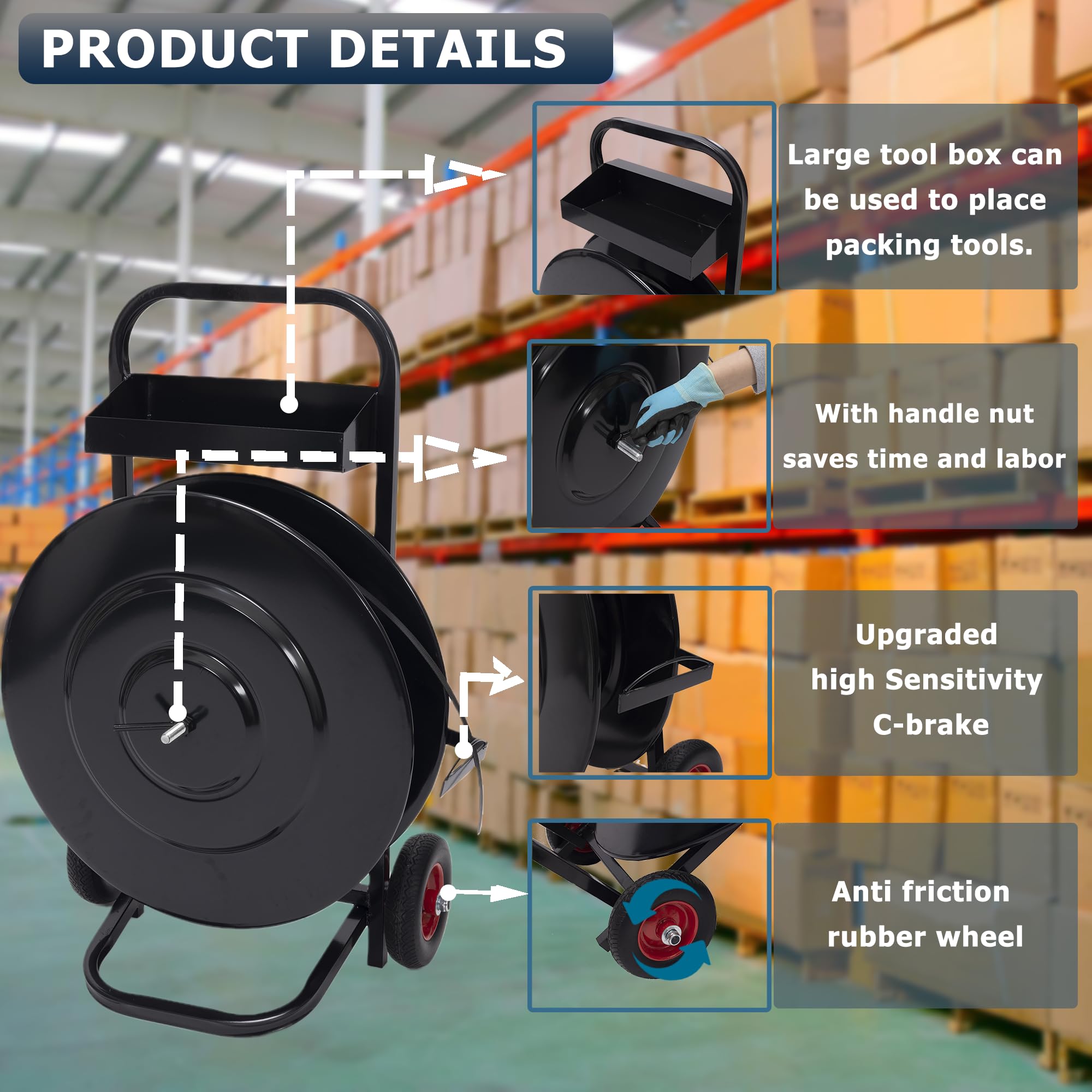 Snapklik.com : Auxdee Heavy Duty Strapping Dispenser For Poly/Plastic ...