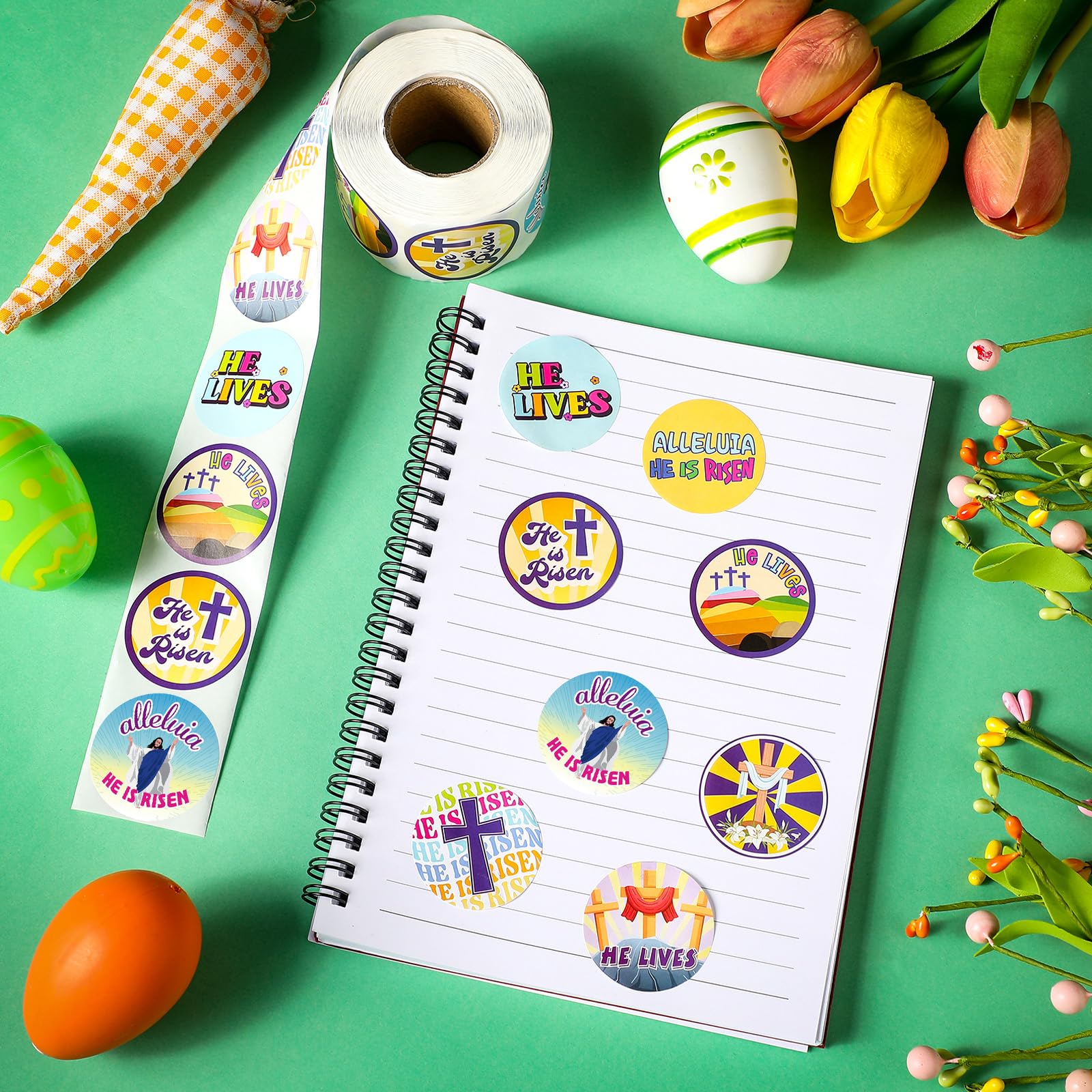 Snapklik.com : 500 Pcs Easter He Lives Stickers Religious Christian ...