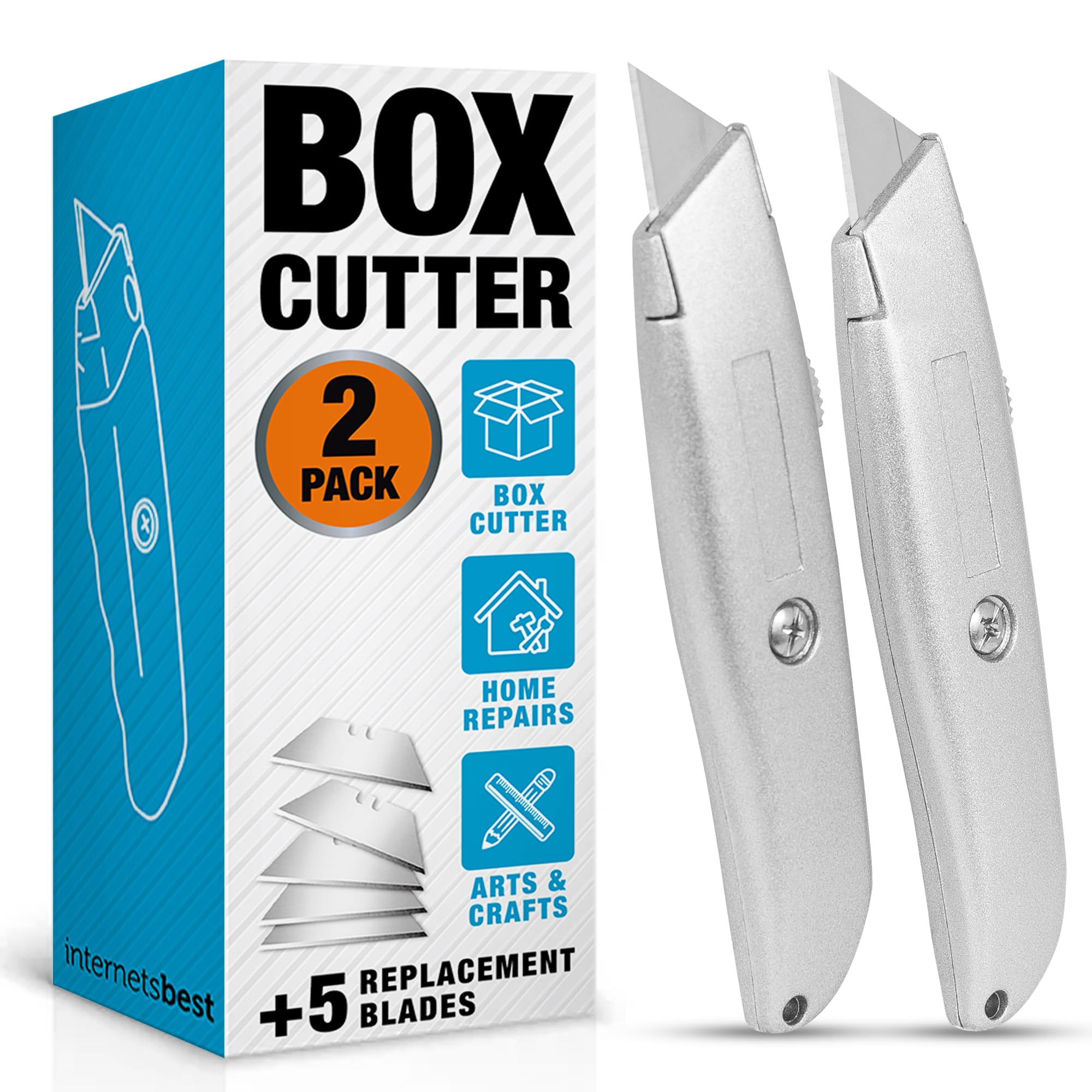 INTERNET'S BEST Premium Utility Knife Set | Retractable Box Cutter with ...