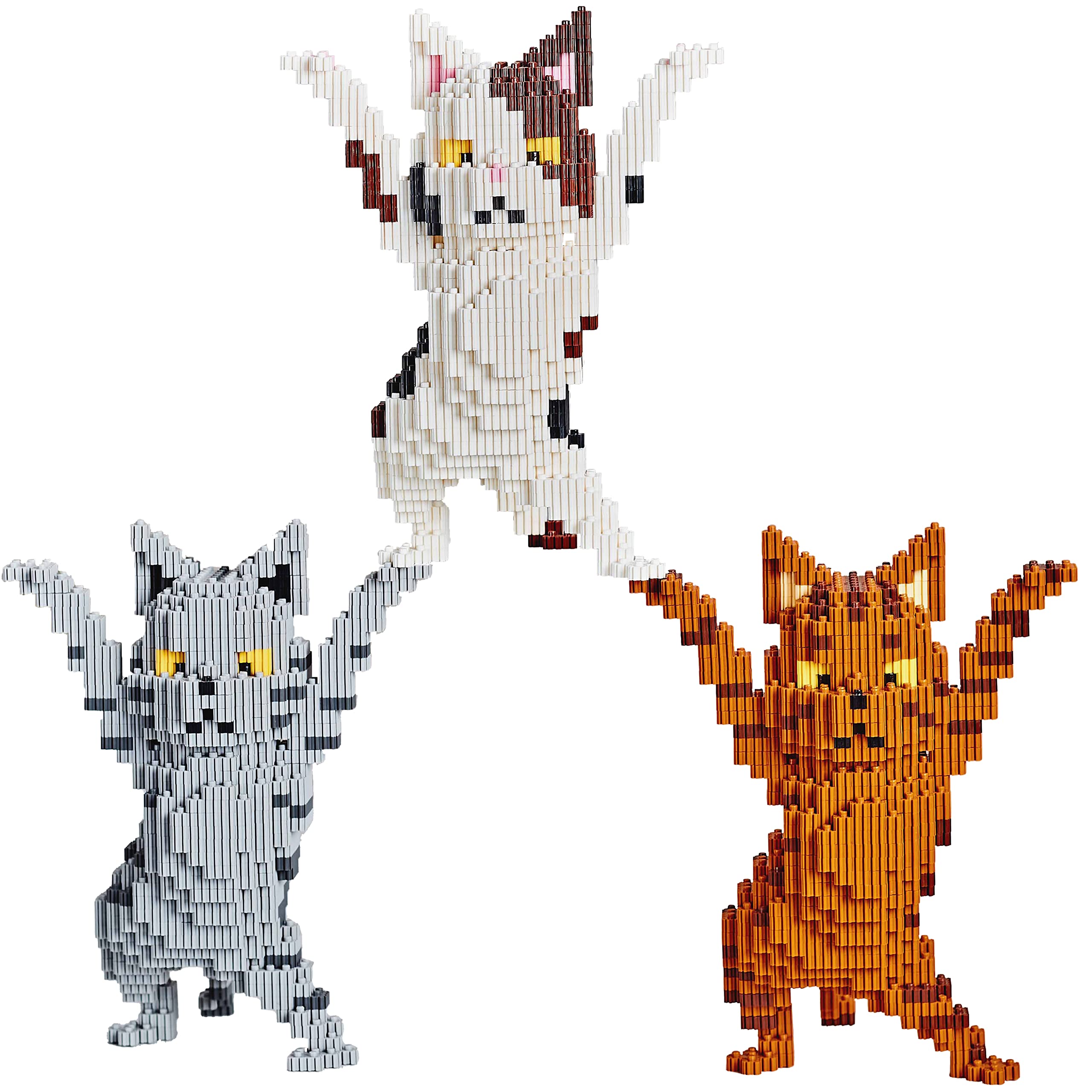 Amazon.com: BDYDT Animal Enchanting Three Cats Micro Building Blocks ...