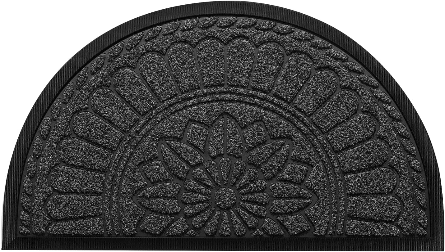 Half Moon Door Mats Indoor, Non Slip Rubber Door Mats, Dirt Trapper ...