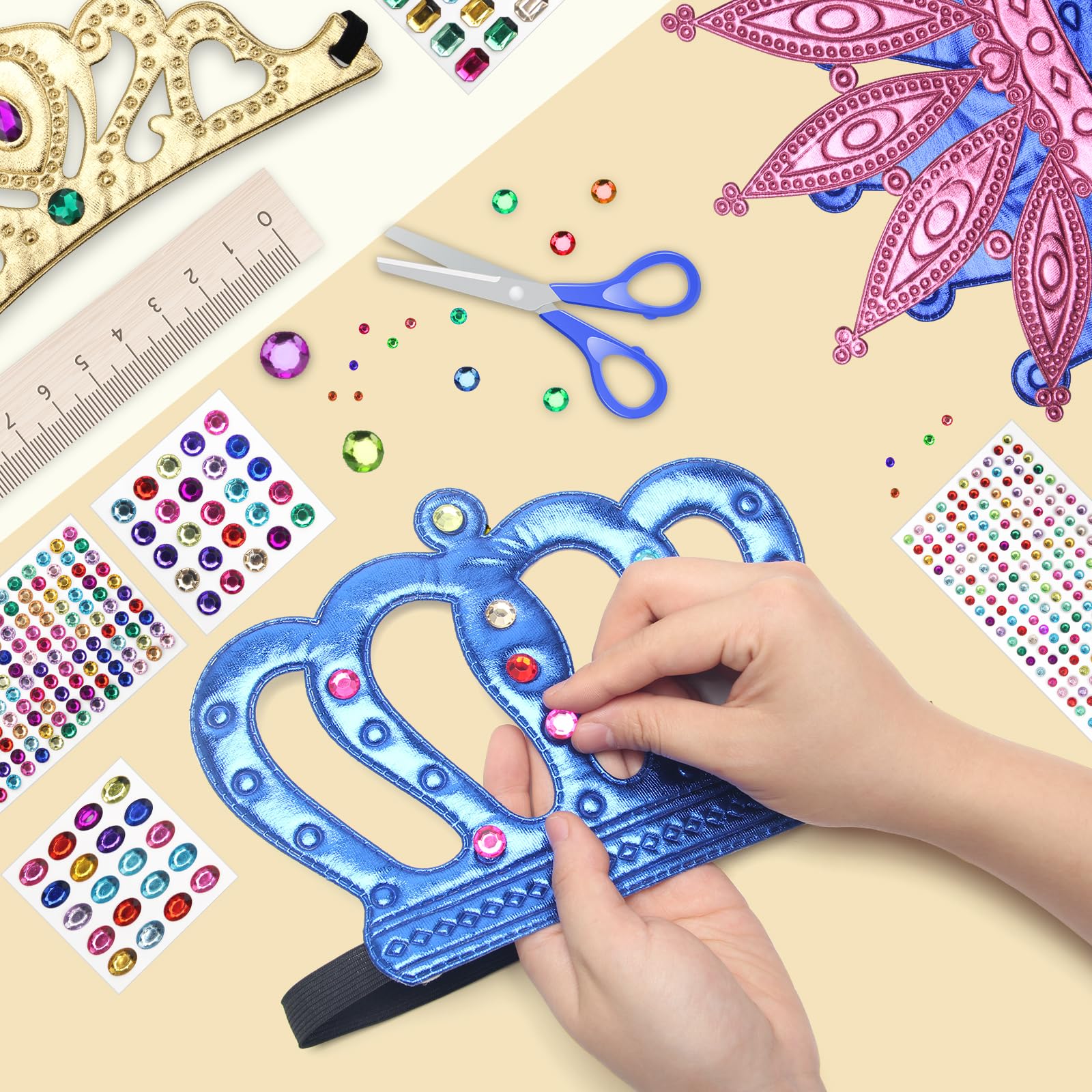 Snapklik.com : AHIER 23 Pieces Foam Crowns Set, DIY Party Princess ...