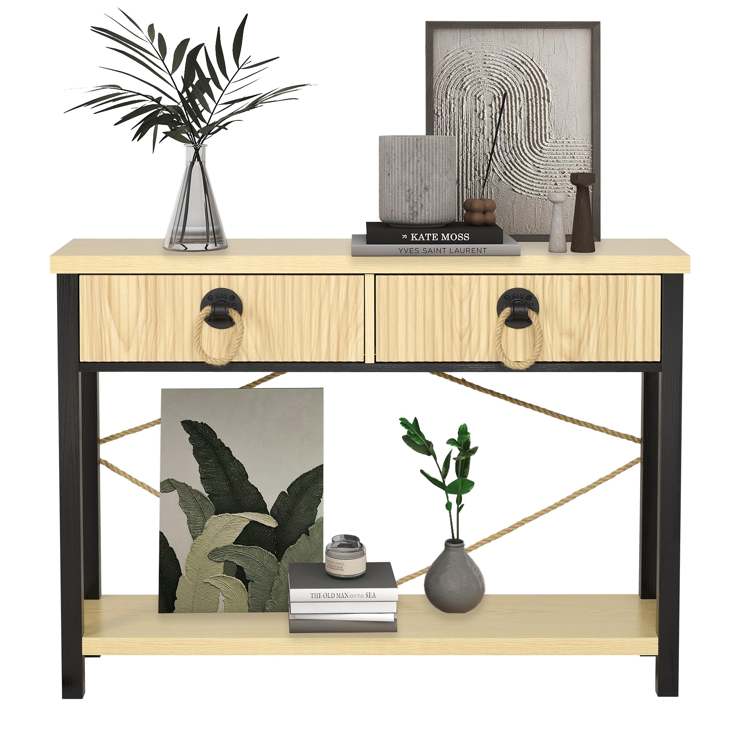 Amazon.com: Finnhomy Entryway Table with Drawers and Shelf, Console ...